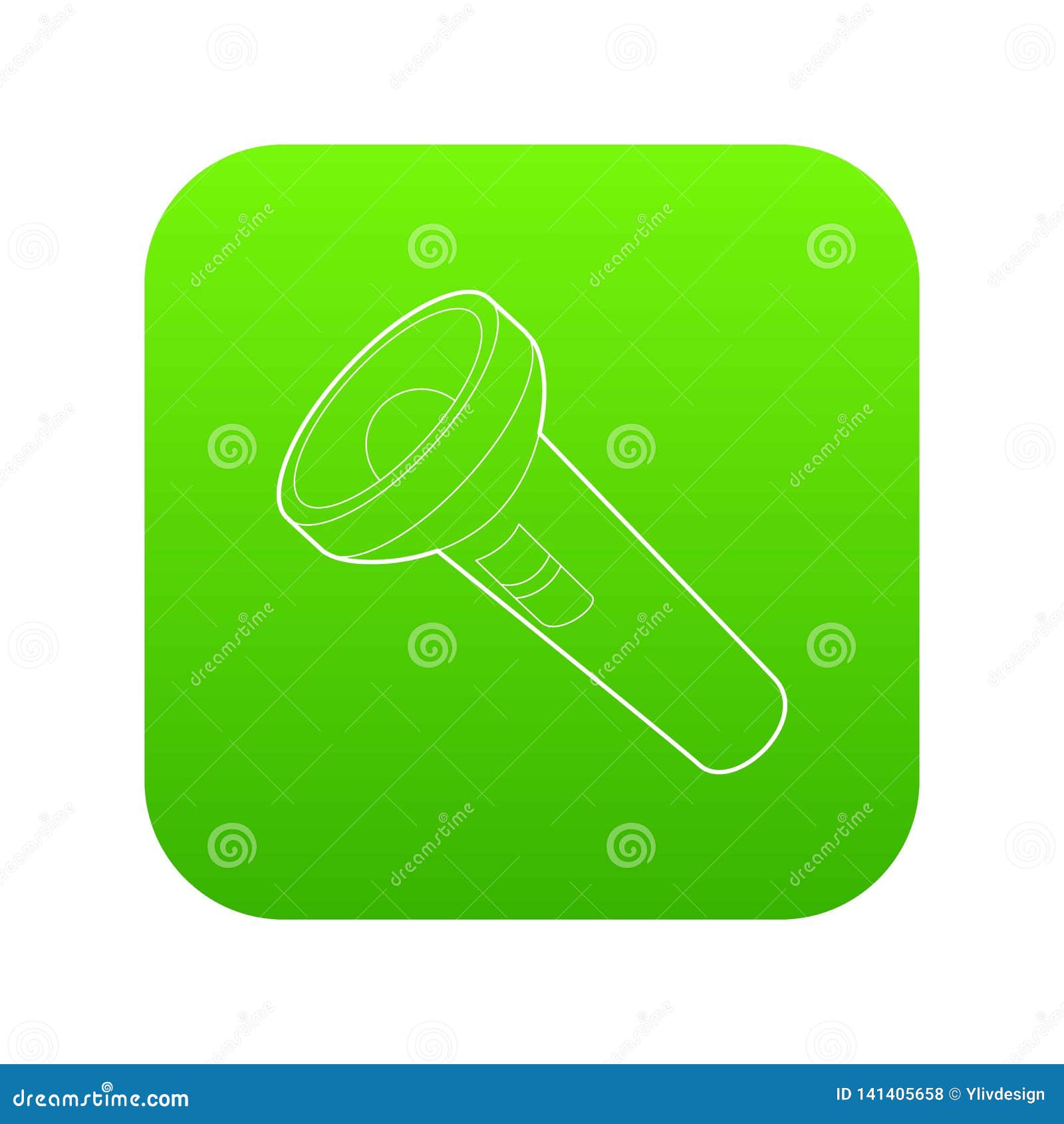 Hand Lantern Icon Green Vector Stock Vector - Illustration of electric ...