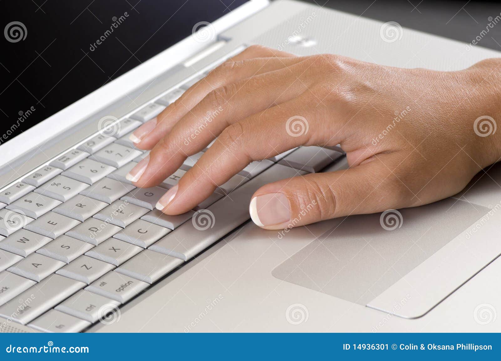Hand on laptop stock image. Image of open, internet, digital - 14936301