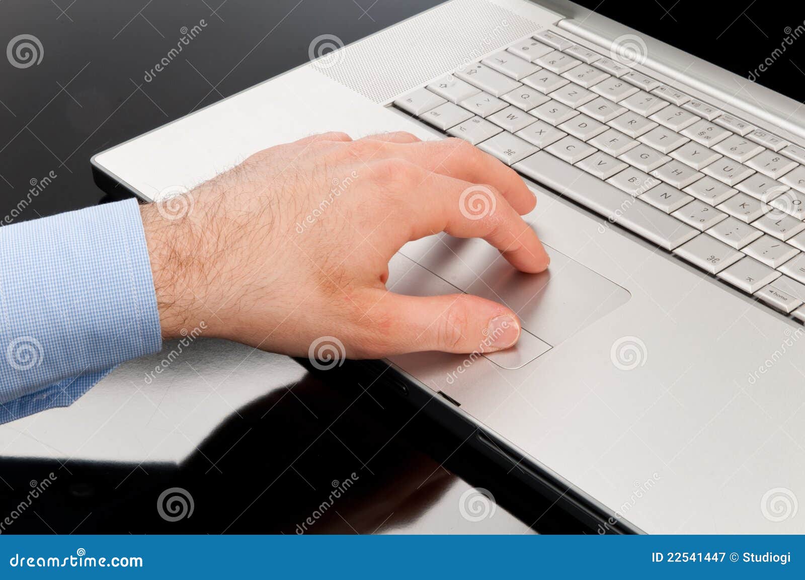 Hand on laptop stock image. Image of hardware, male, note - 22541447