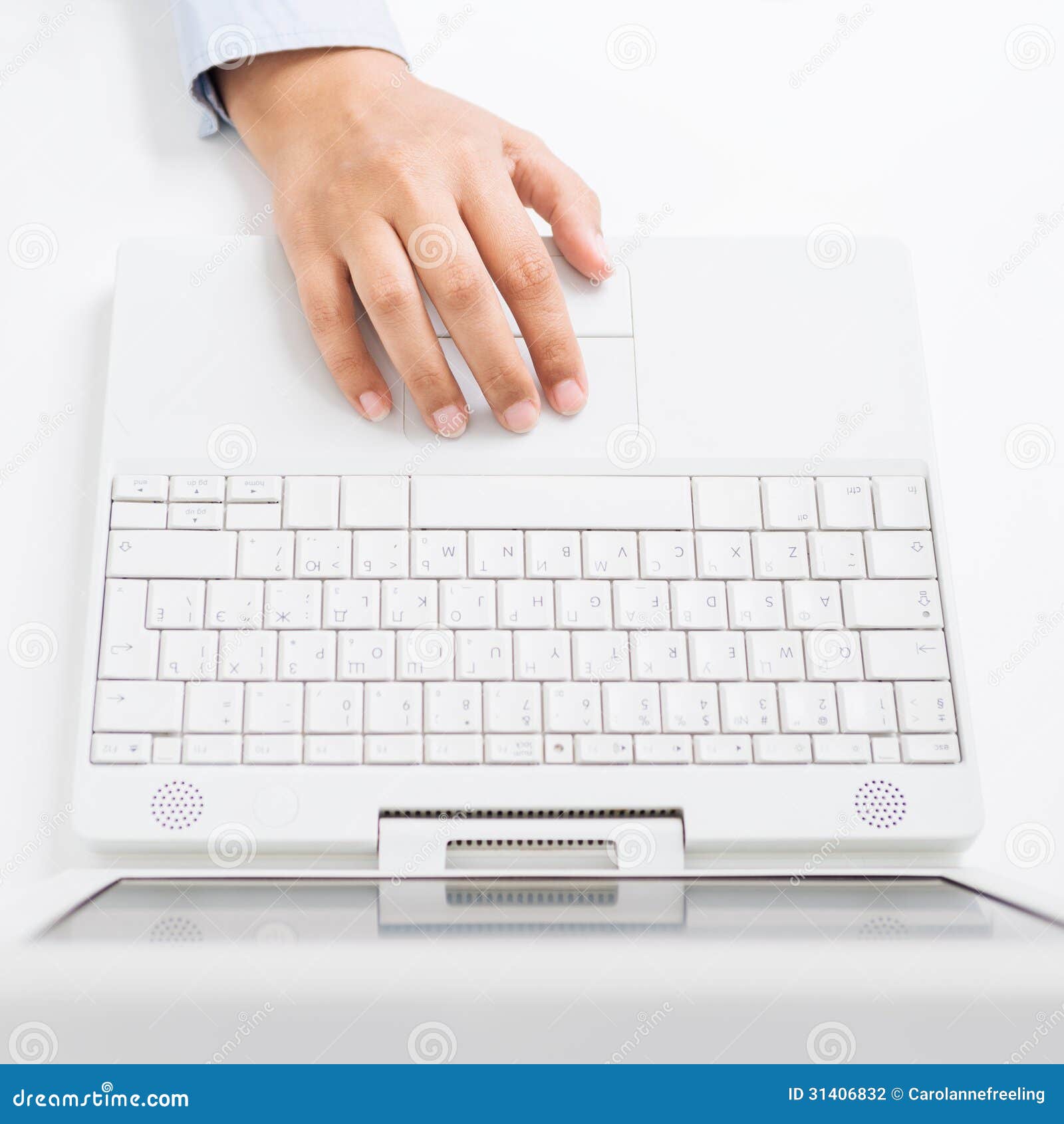 Hand with laptop stock photo. Image of close, human, business - 31406832