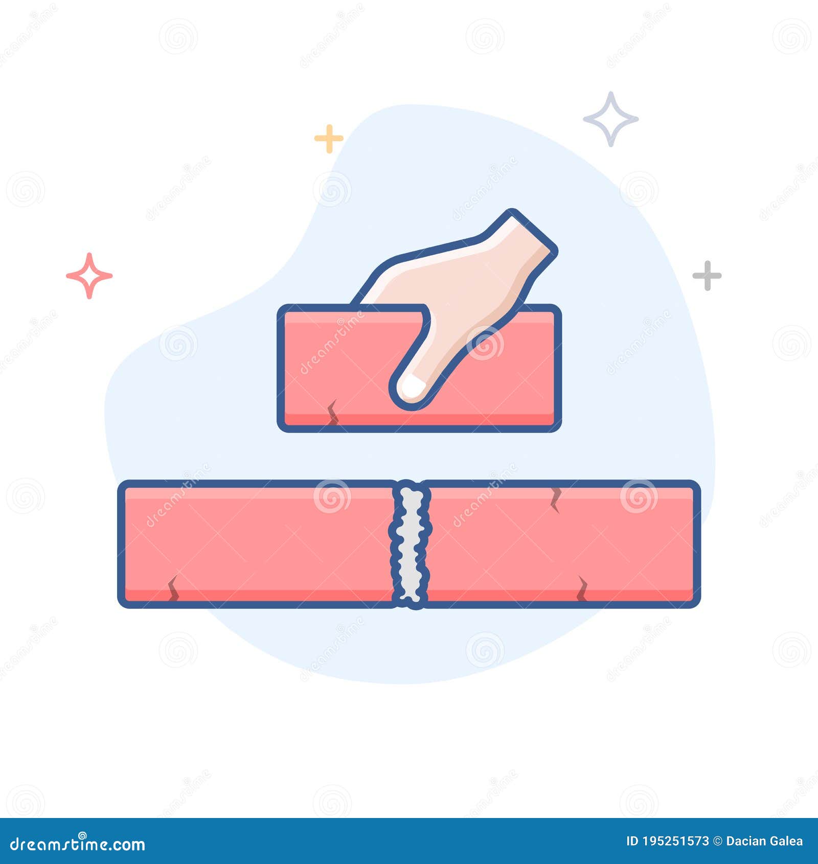 Hand Laying Bricks Outline Vector Icon. Brickwork Line Illustration ...