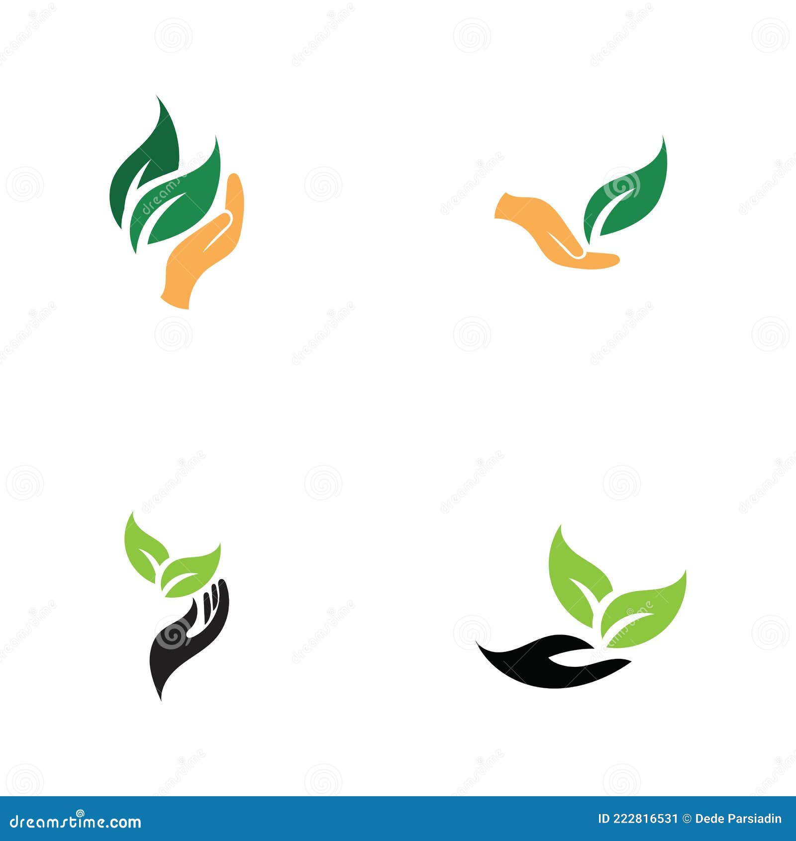 Hand leaf stock vector. Illustration of isolated, plant - 222816531