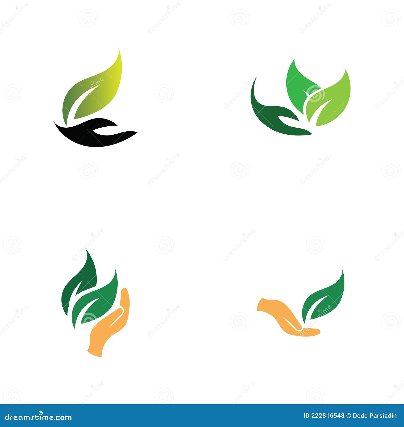 Hand leaf stock vector. Illustration of silhouette, abstract - 222816548