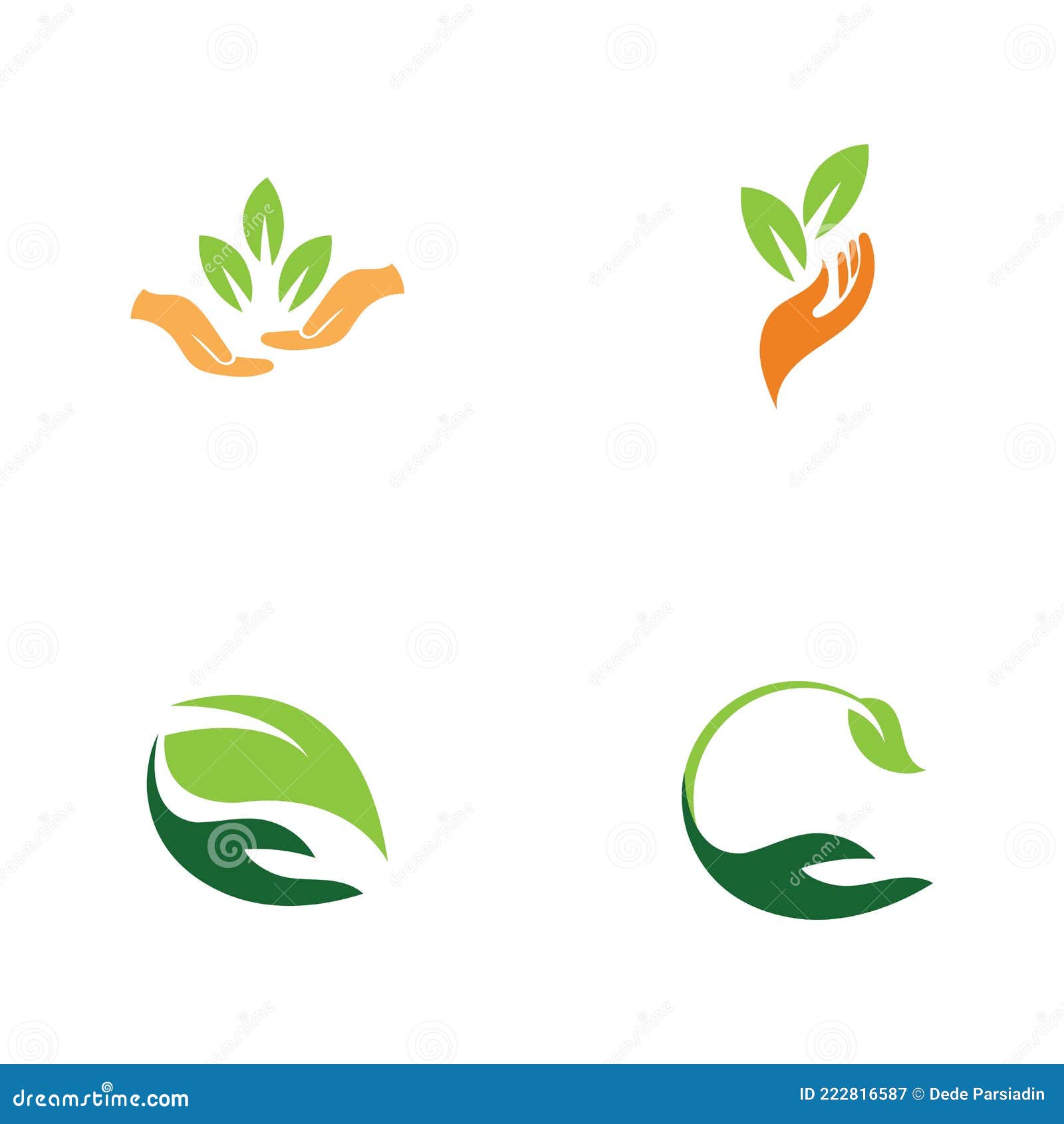 Hand leaf stock vector. Illustration of health, green - 222816587