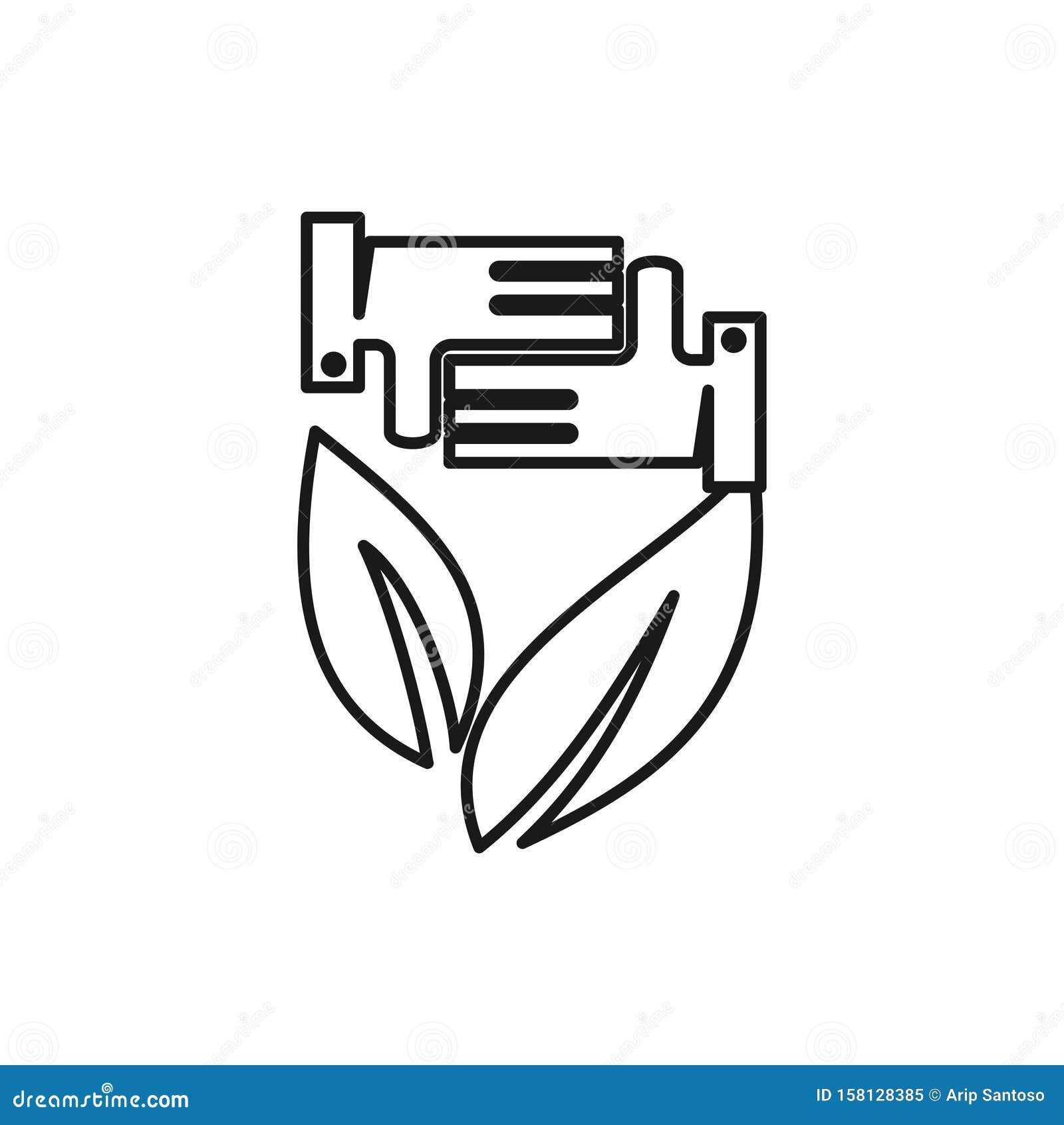 Leaf Farming Commitment Teamwork Together Black Logo Cartoon Vector | CartoonDealer.com #157952571