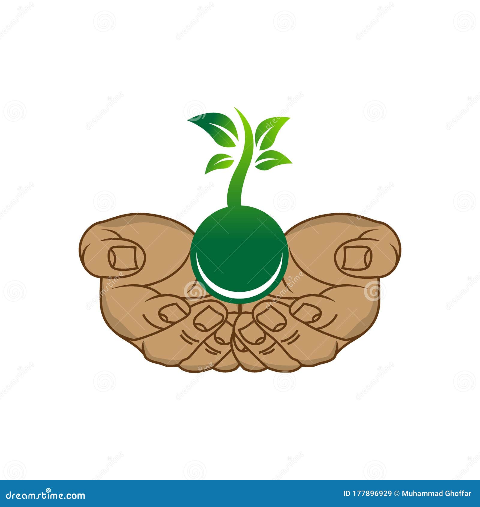Hand With Leaf. Plant Growing Icon. Vector Hand With Growing Plant ...
