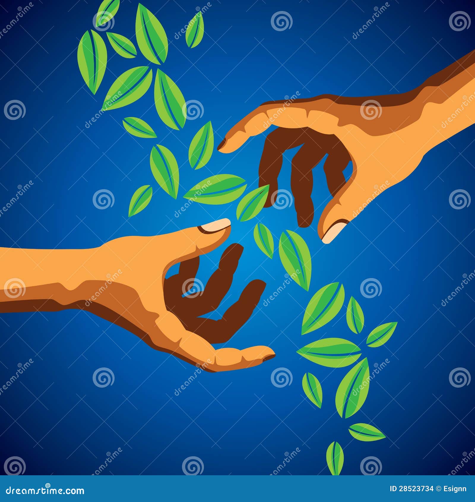 Hand and Leaf silhouette stock vector. Illustration of finger - 28523734
