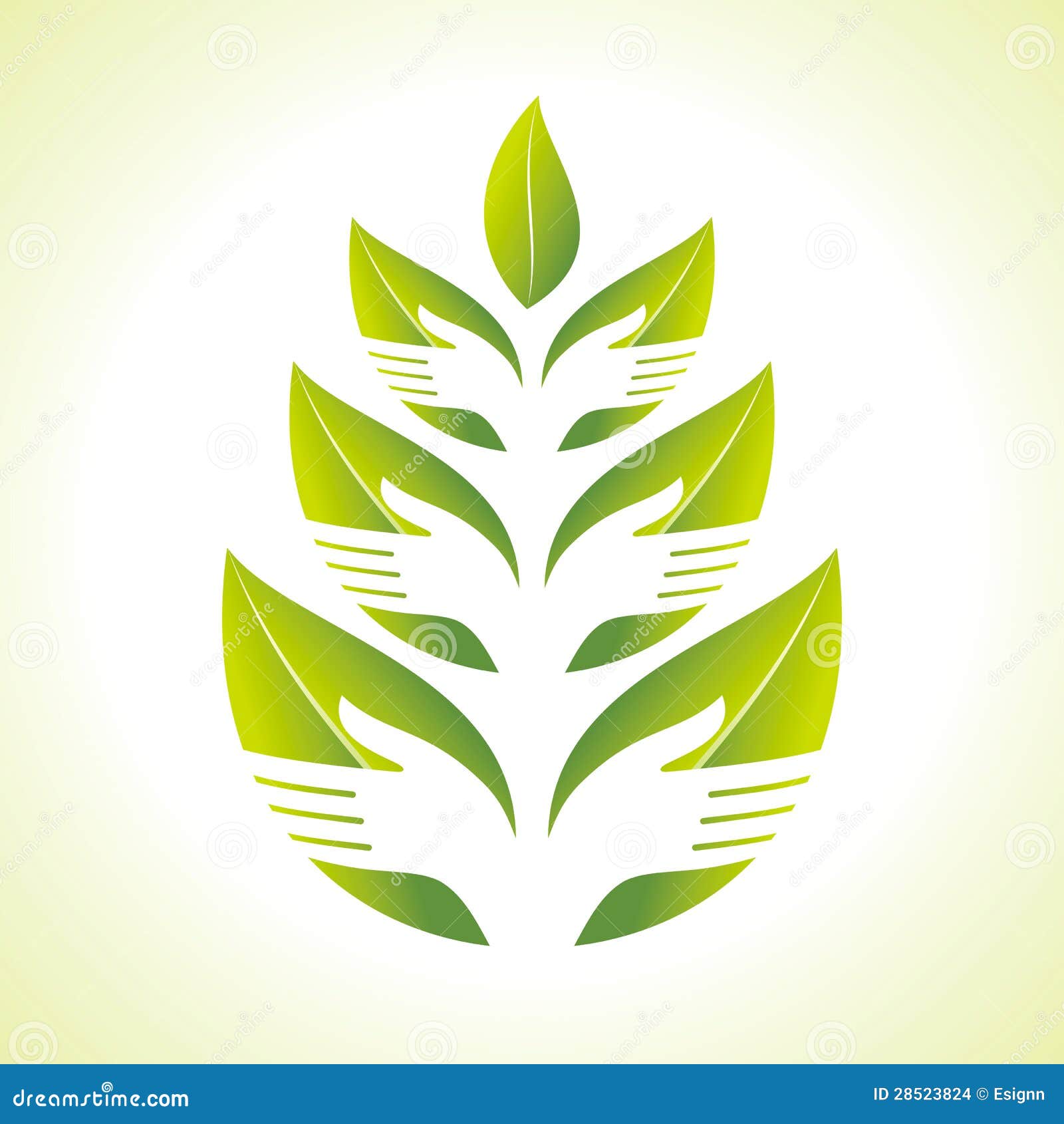 Hand and Leaf silhouette stock vector. Illustration of healthy - 28523824