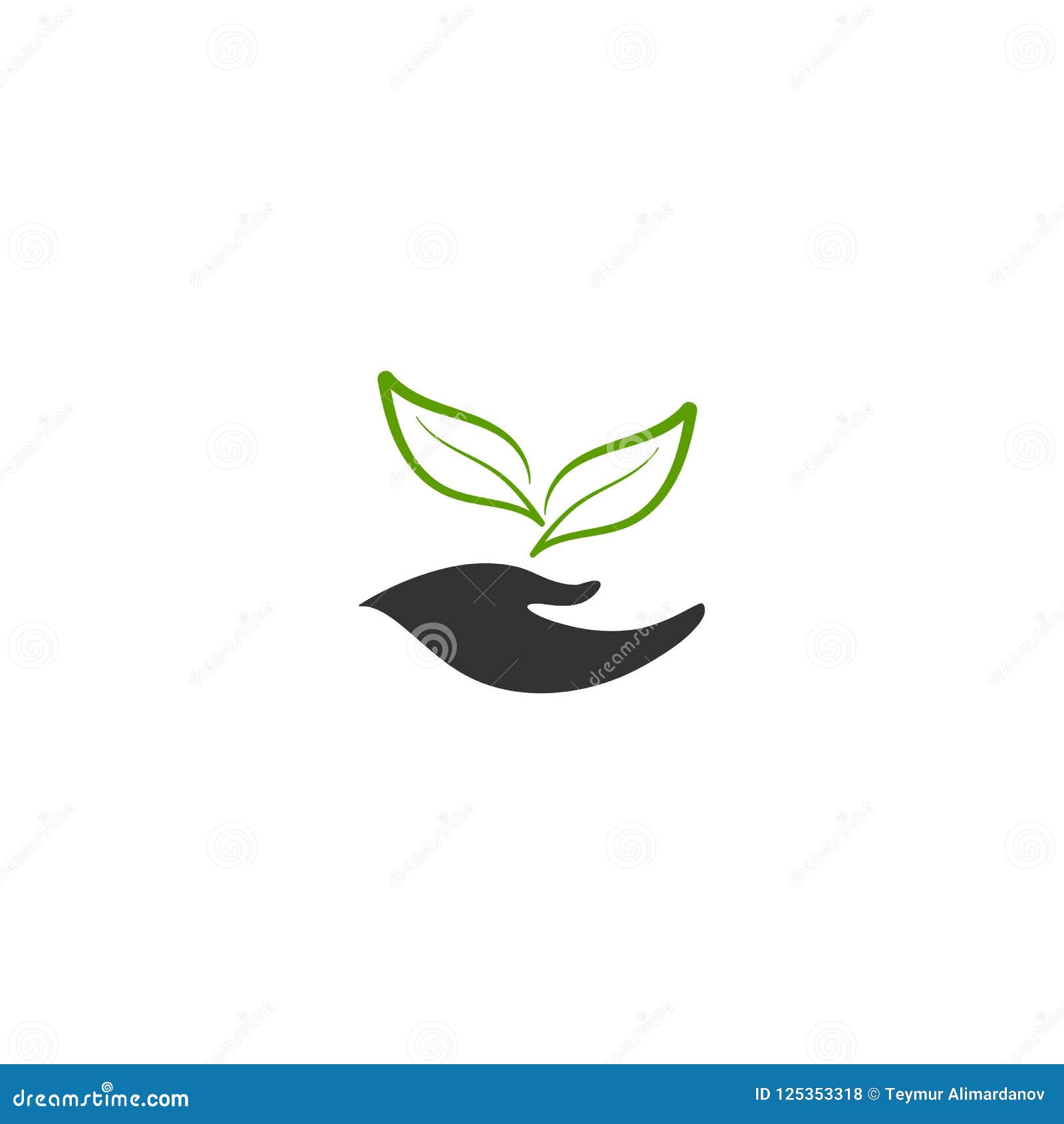 Hand with Leaf Vector Design Element, Nature Care Concept Stock ...