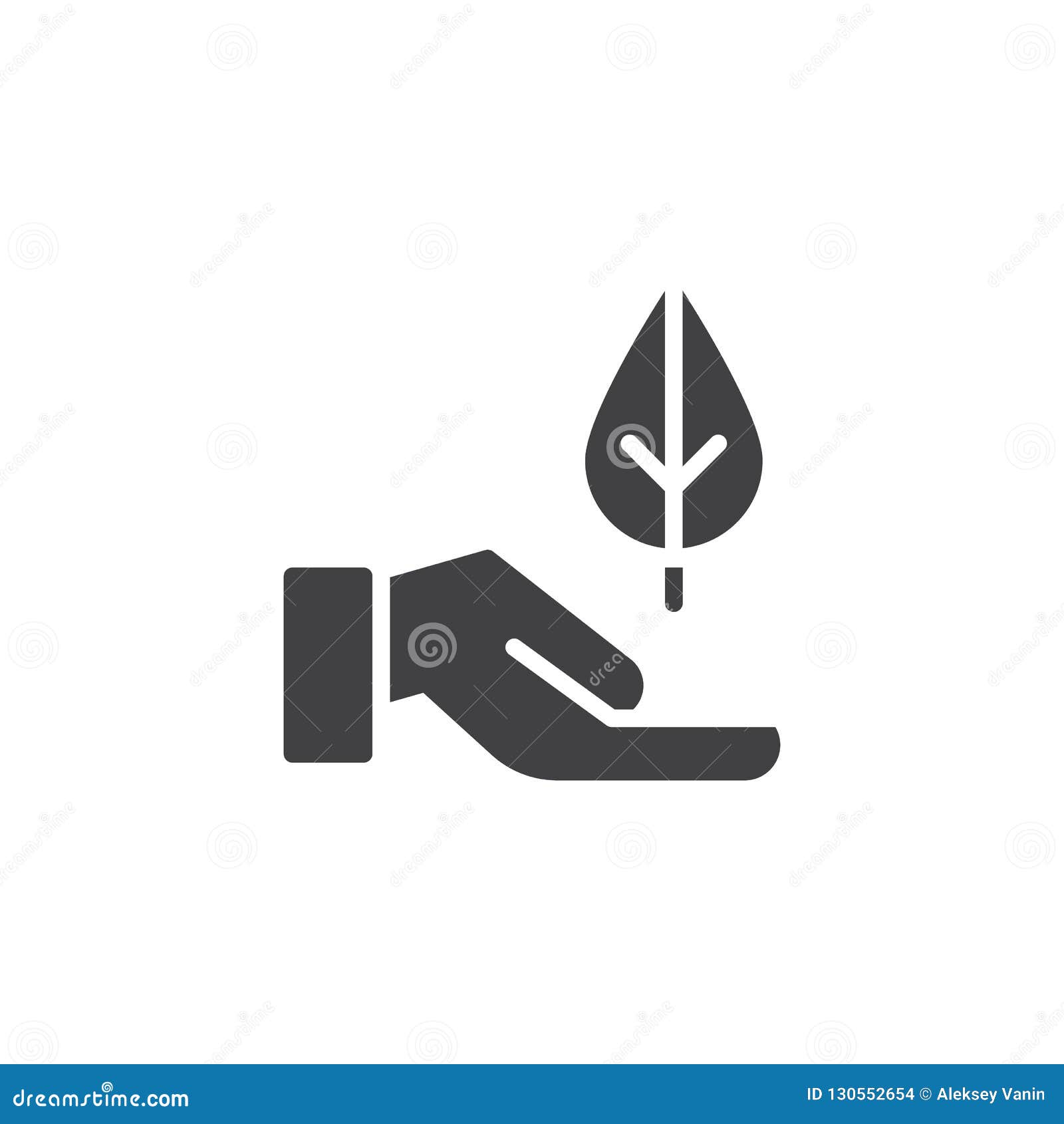 Hand and leaf vector icon stock vector. Illustration of filled - 130552654