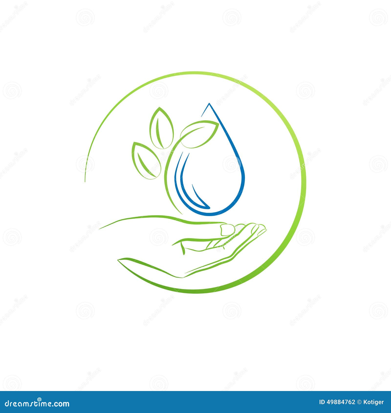 Hand, Leaf and Water Drop, Concept Vector Stock Vector - Illustration ...