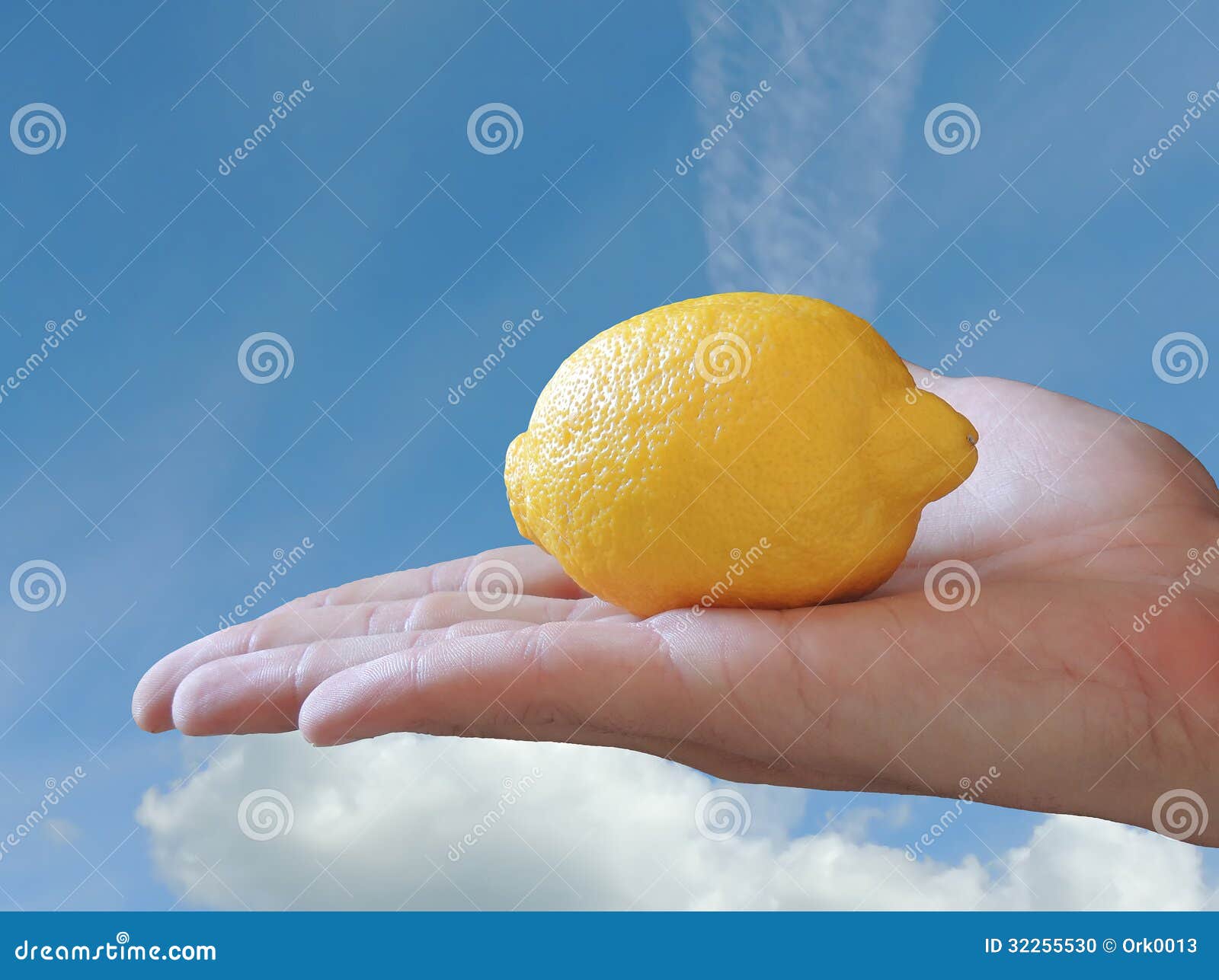 The hand with lemon stock photo. Image of citric, ripe - 32255530