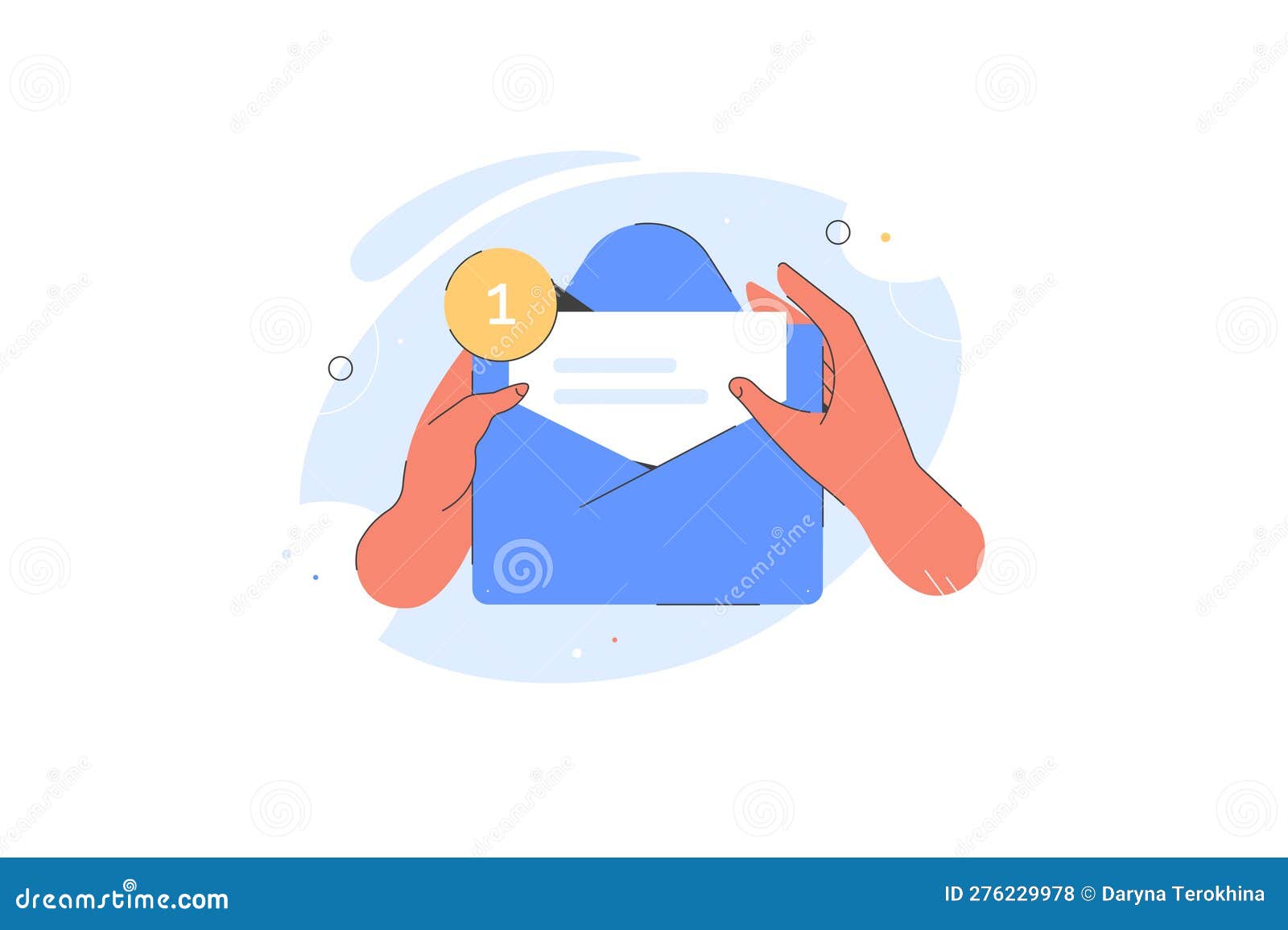 Receiving Message Vector Concept with Envelope in Users Hand ...