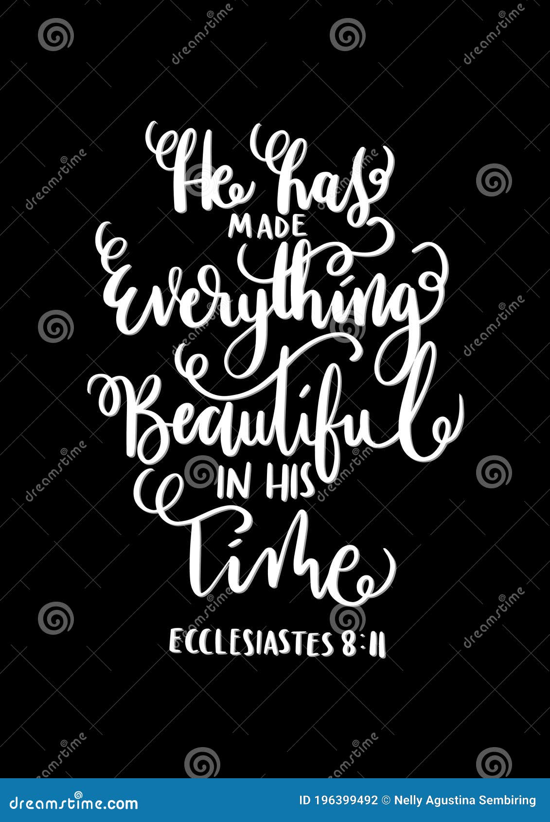He Has Made Everything Beautiful In Its Time Poster Cartoon Vector ...