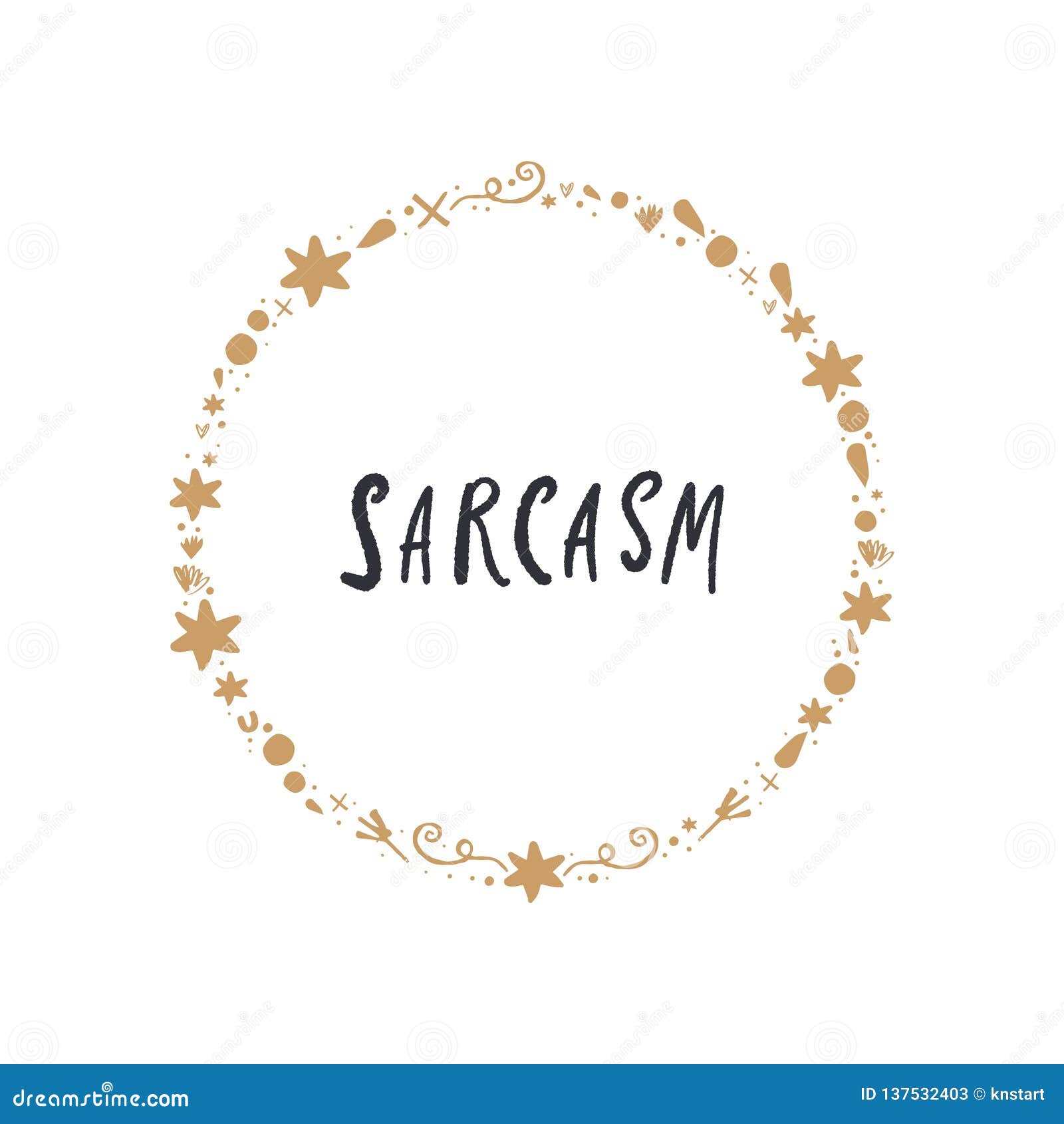 Hand Lettered Sarcasm Text and Floral Frame, Type Label, Print Stock ...