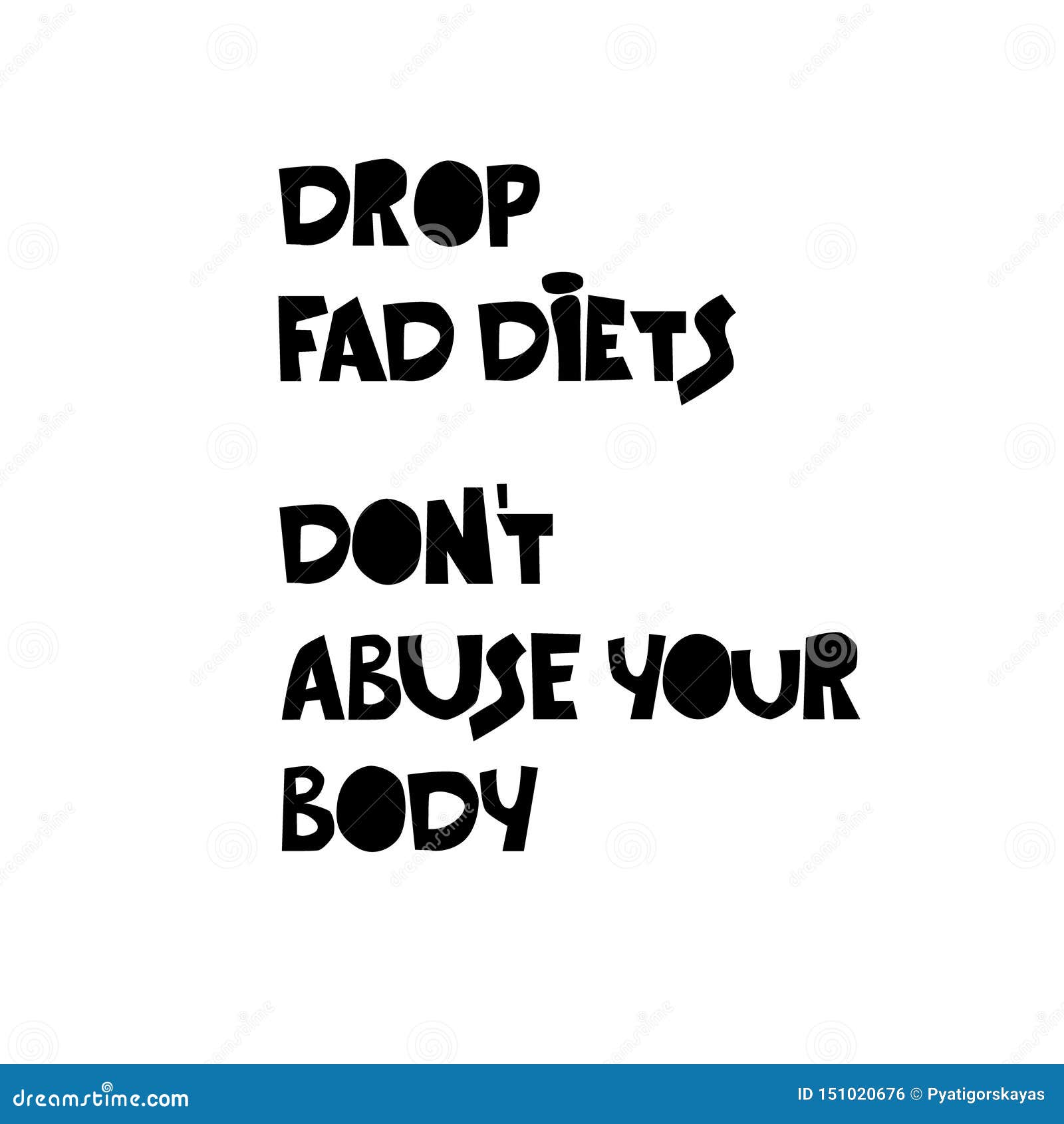 Hand-lettered Slogan, Concept of Balanced, Common-sense Based Nutrition ...