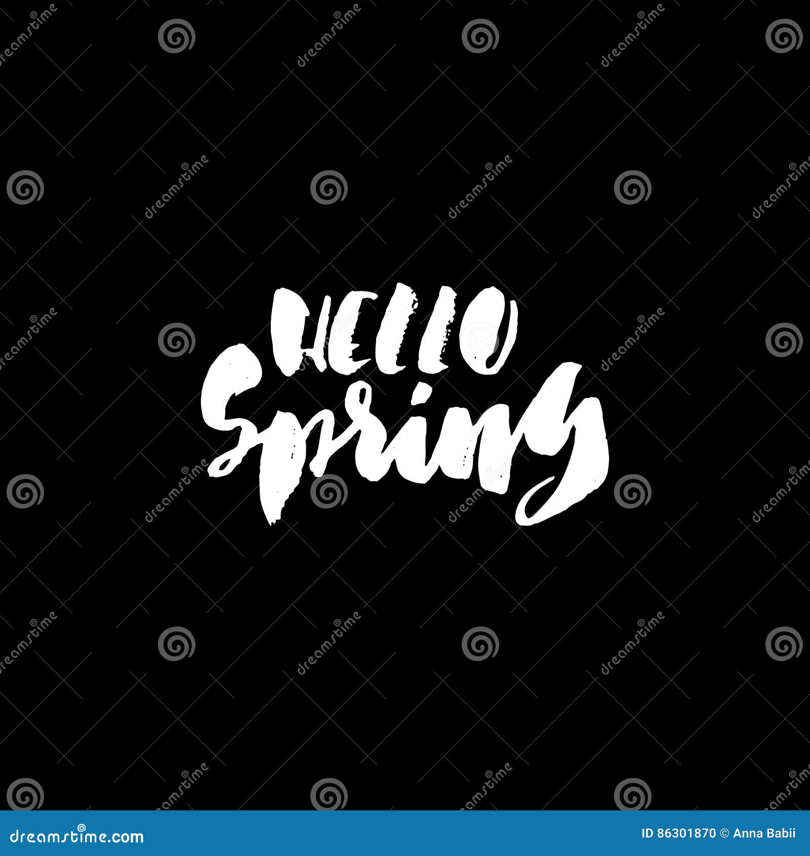 Hand Lettered Style Spring Design on a White Background. Welcome Spring ...