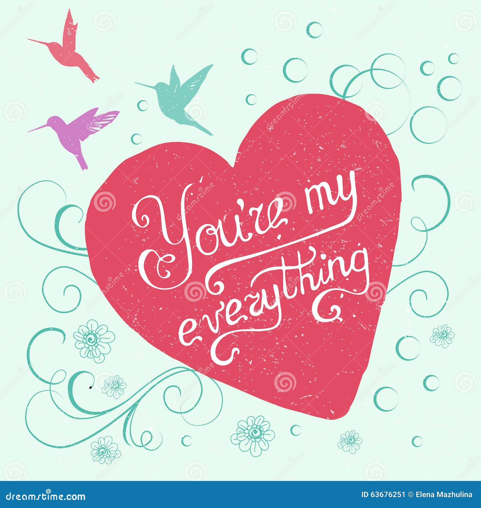 Hand-lettered Text with Heart Stock Vector - Illustration of isolated ...