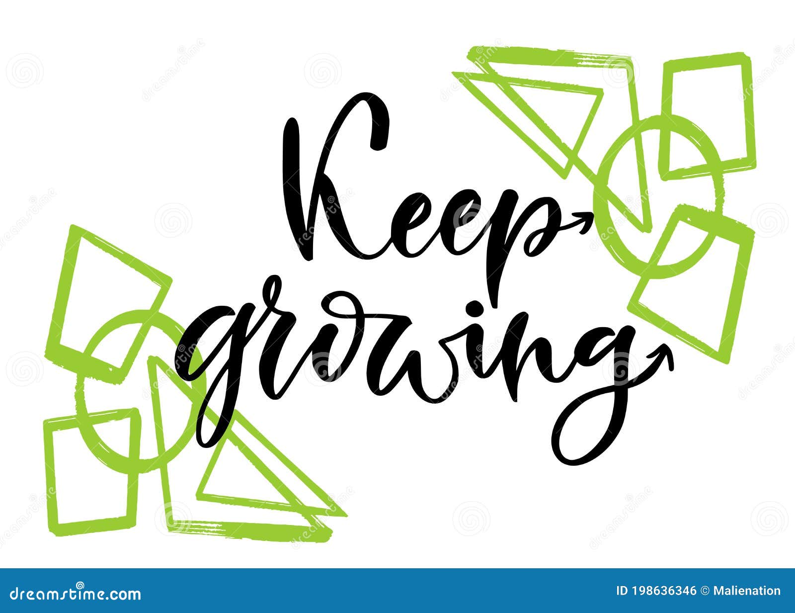 Hand Lettered Text. Keep Growing. Creative Poster Design Stock Vector ...