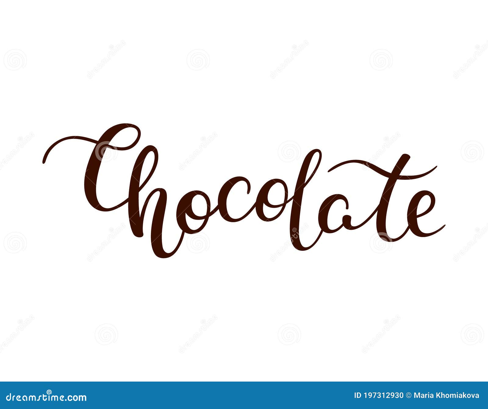 Hand Lettering Chocolate on White Background Stock Illustration ...