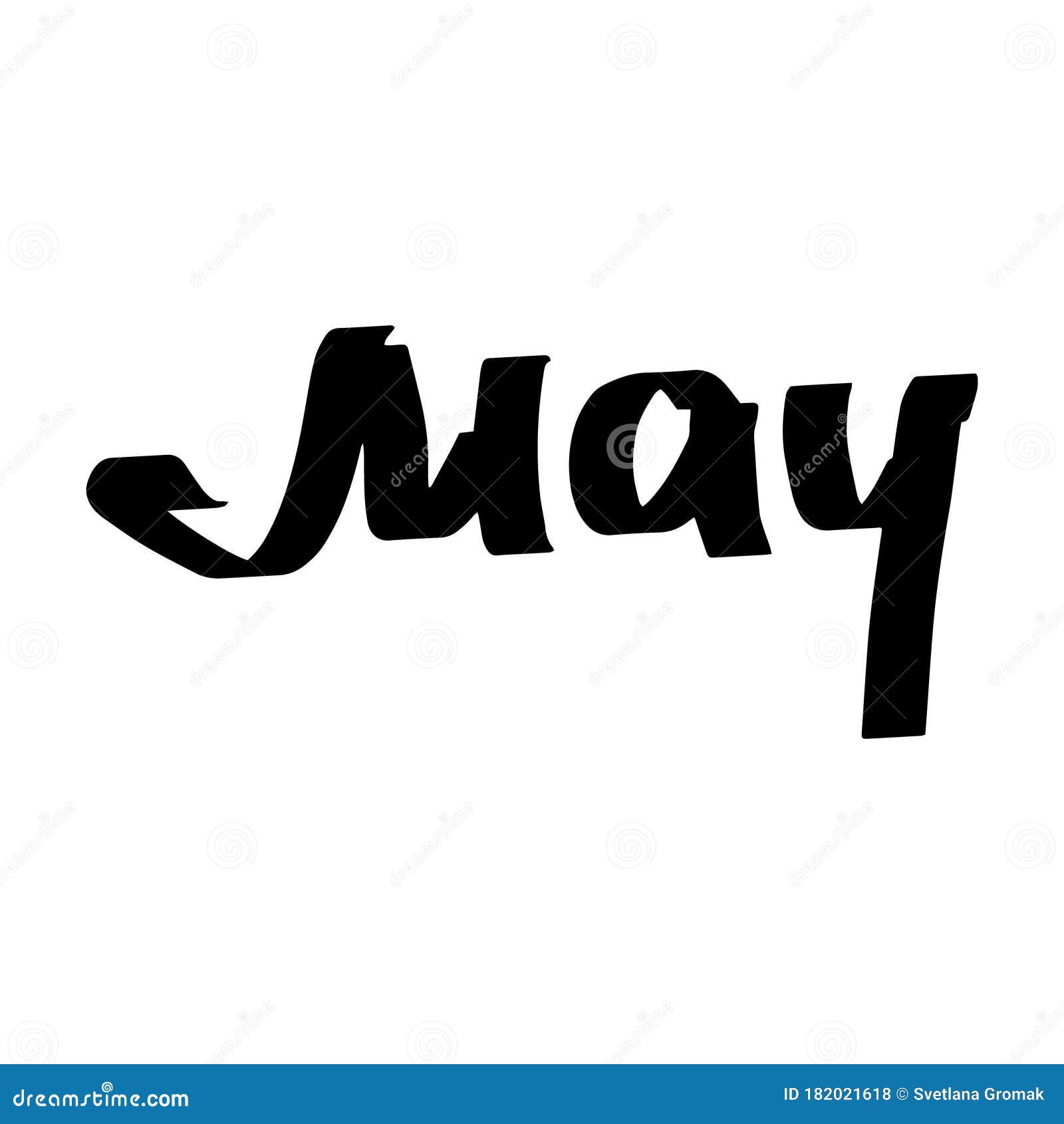 Hand Lettering - the Inscription May.Lettering for Design Stock Vector ...