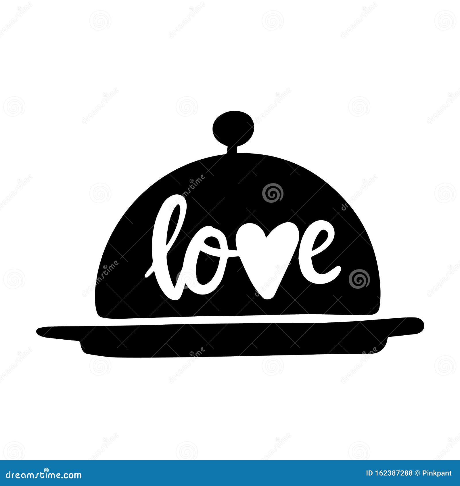 Hand Lettering Love on a Dish for Food Stock Vector - Illustration of ...