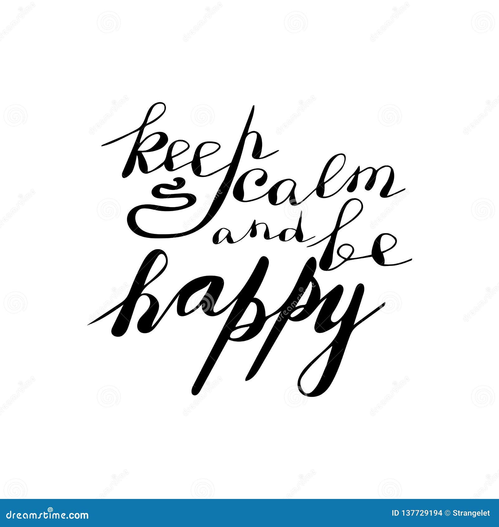 Hand Lettering Phrase Keep Calm and Be Happy Stock Vector ...