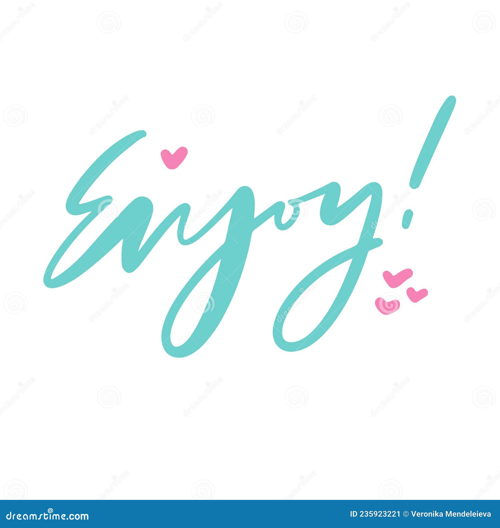 Enjoy! Hand Lettering Sign for Business Packaging Stock Vector ...