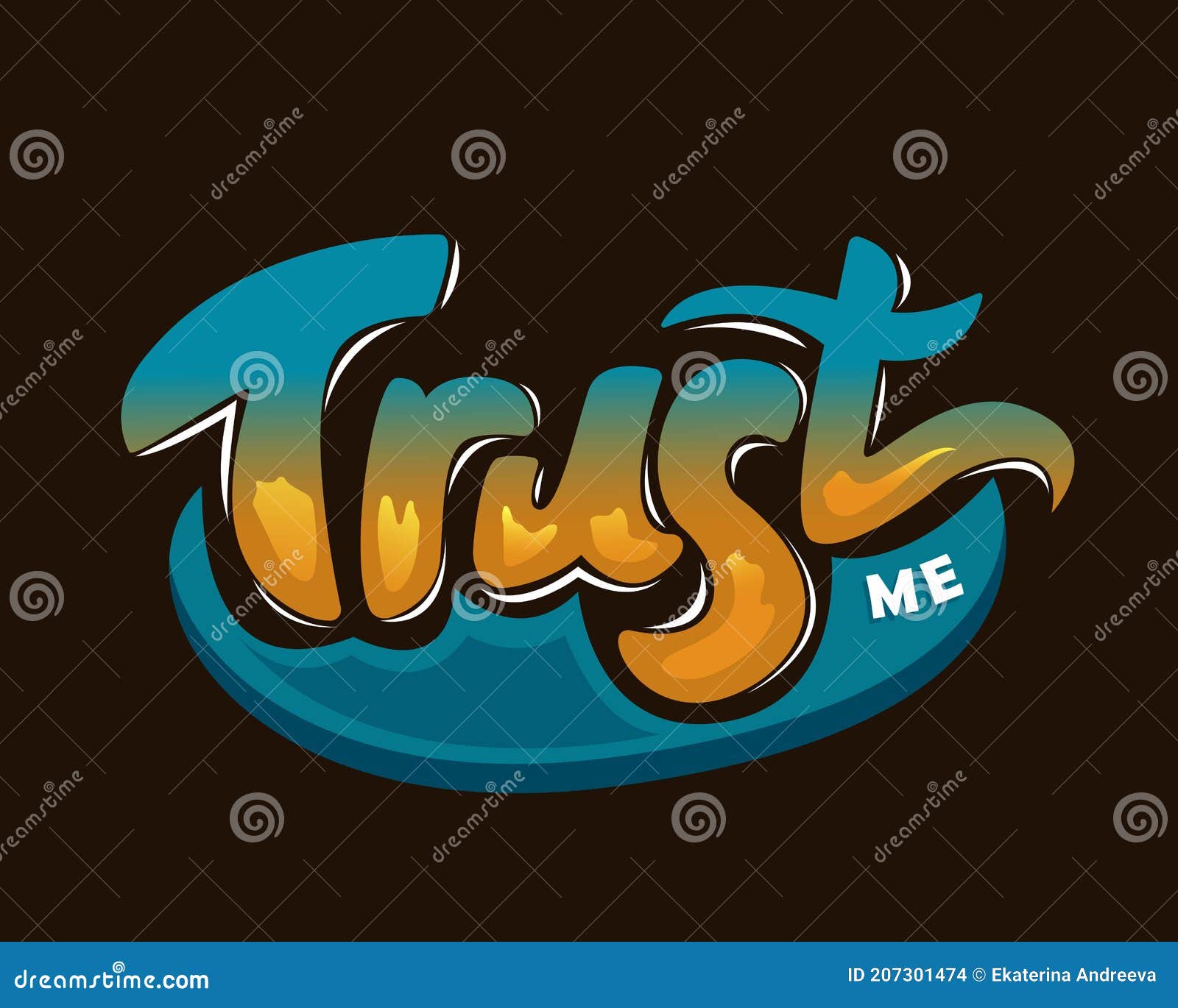 Trust me-lettering stock vector. Illustration of hand - 207301474