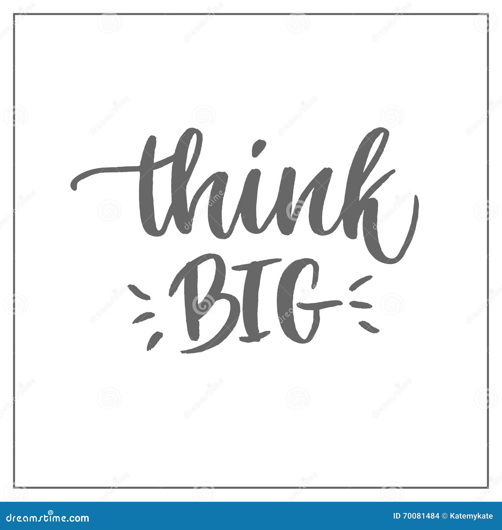 Hand Lettering Vector Illustration. Think BIG Stock Vector ...