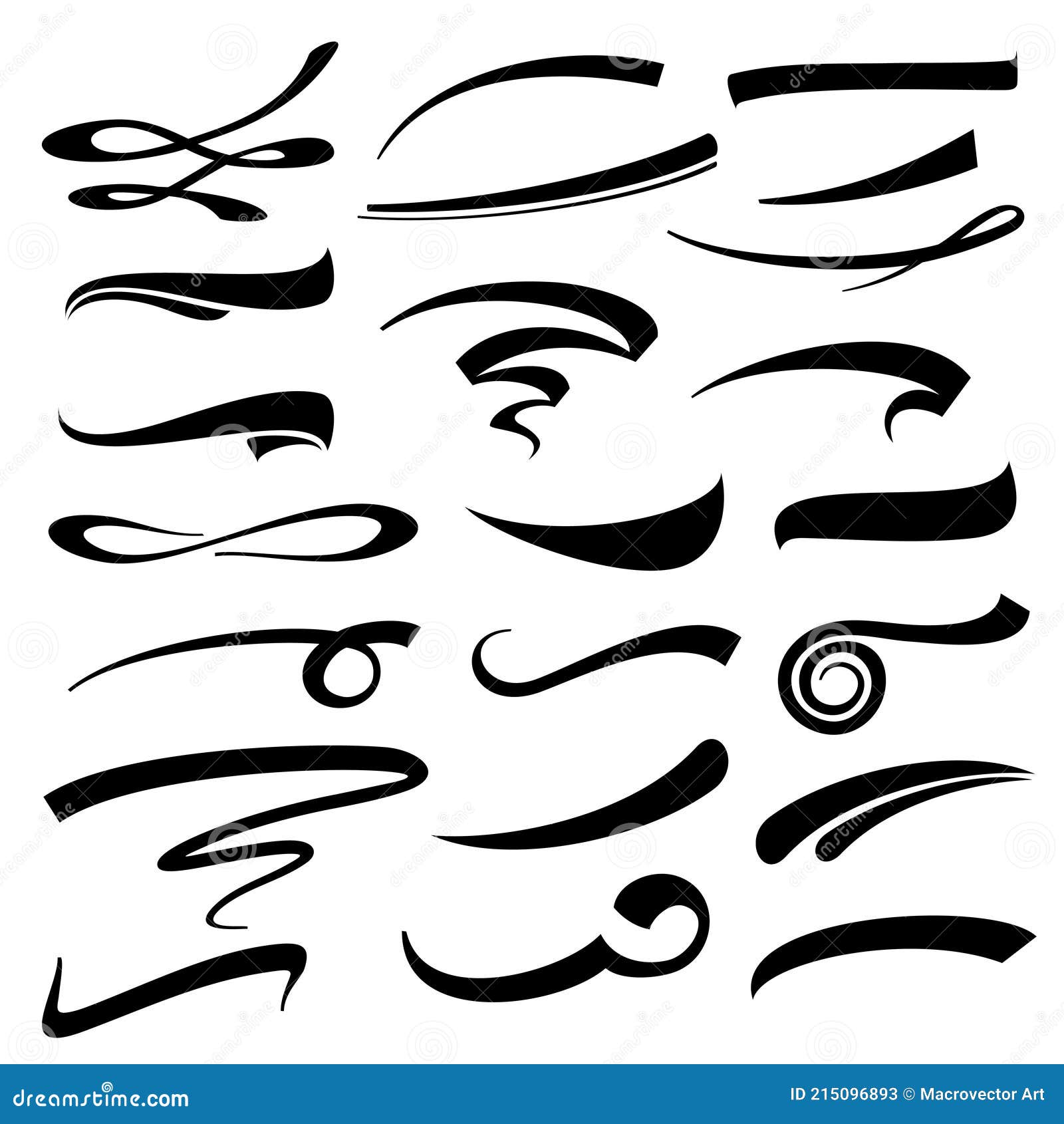 Hand Lettering Vector Underlines Set Stock Vector - Illustration of ...