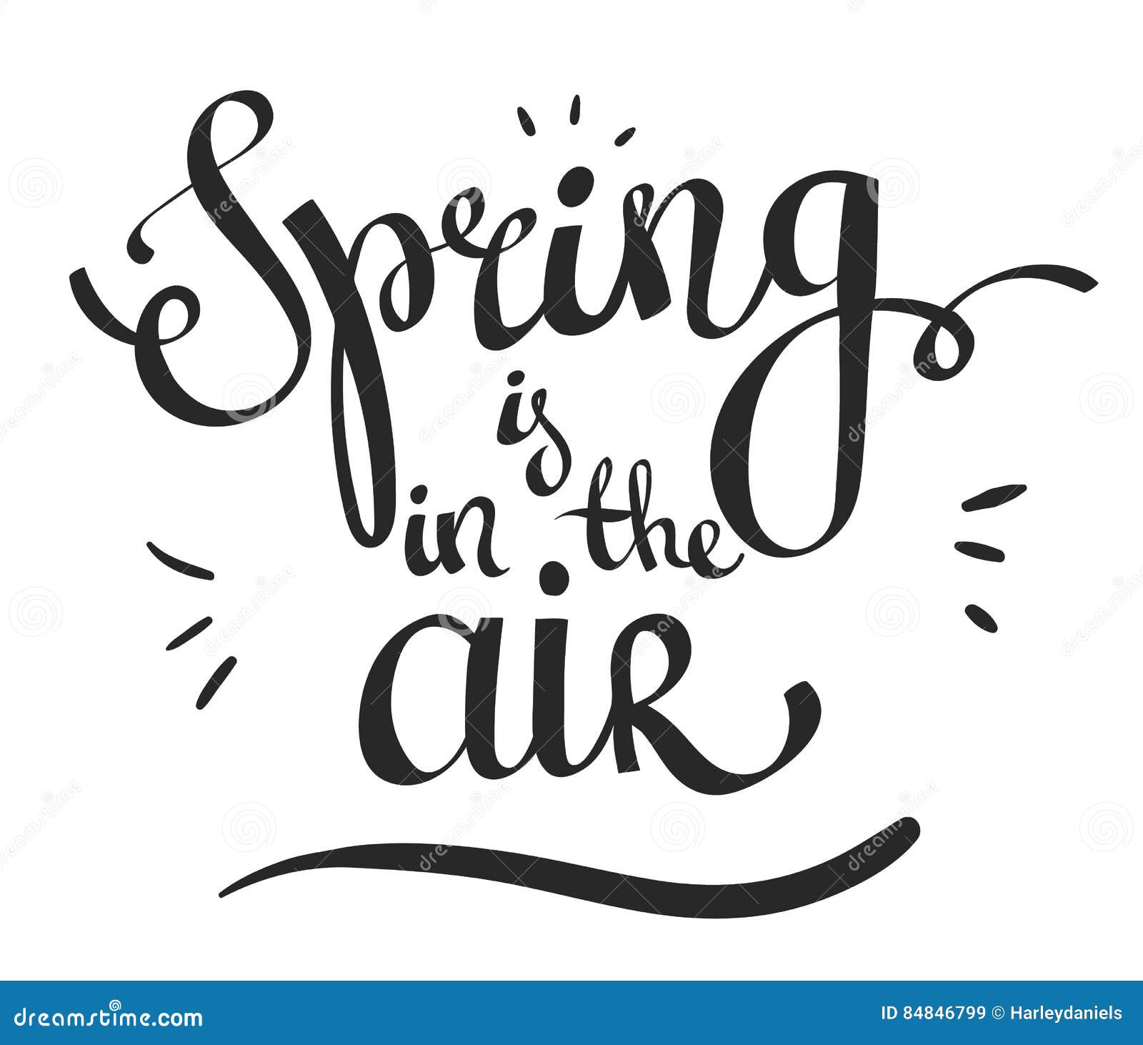 Hand Lettering Words Spring is in the Air Stock Illustration ...