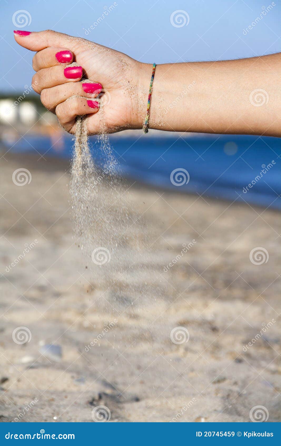 Hand Letting Sand Go at the Beach Stock Image - Image of island ...