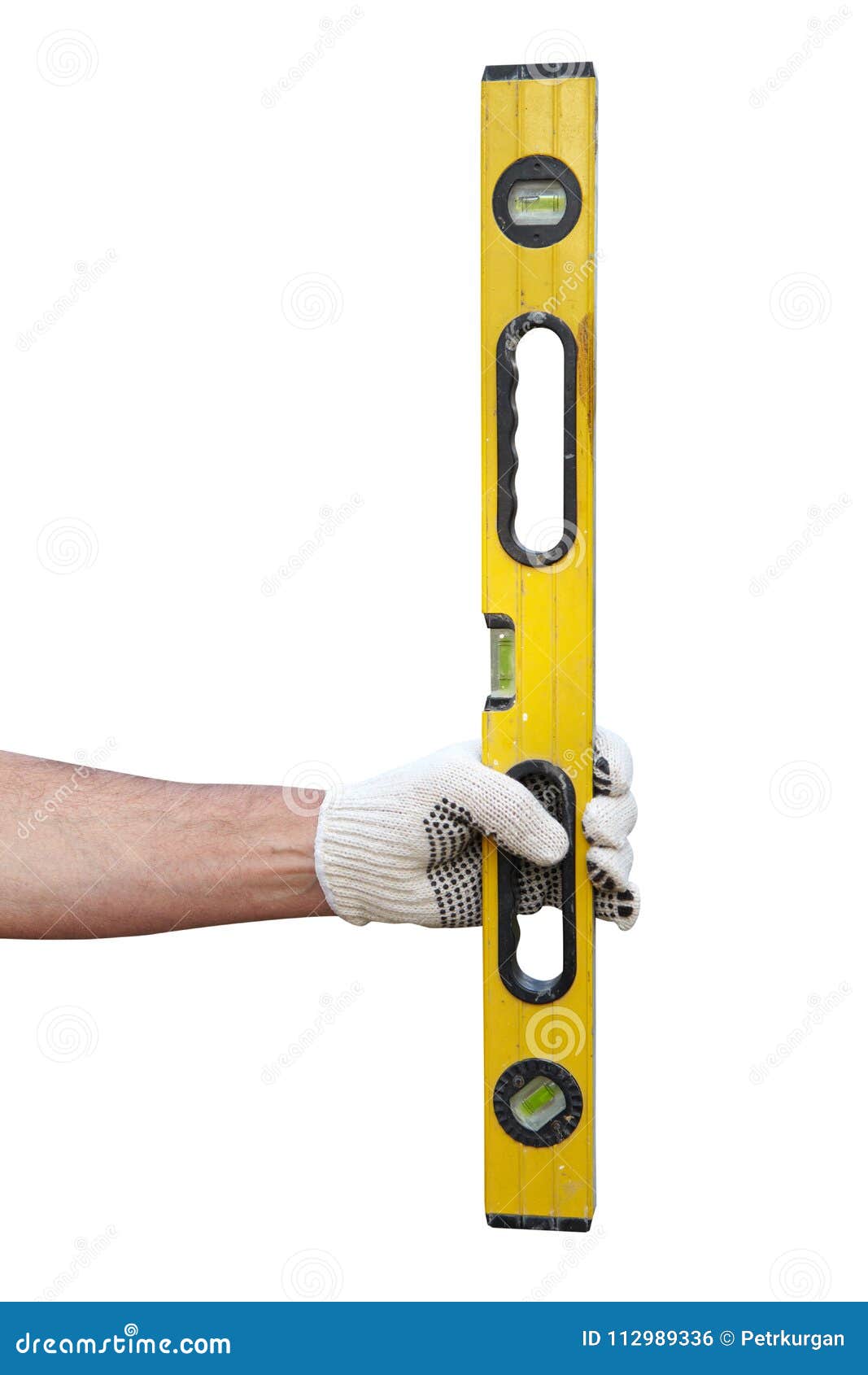 Hand with level stock photo. Image of craftsperson, house - 112989336