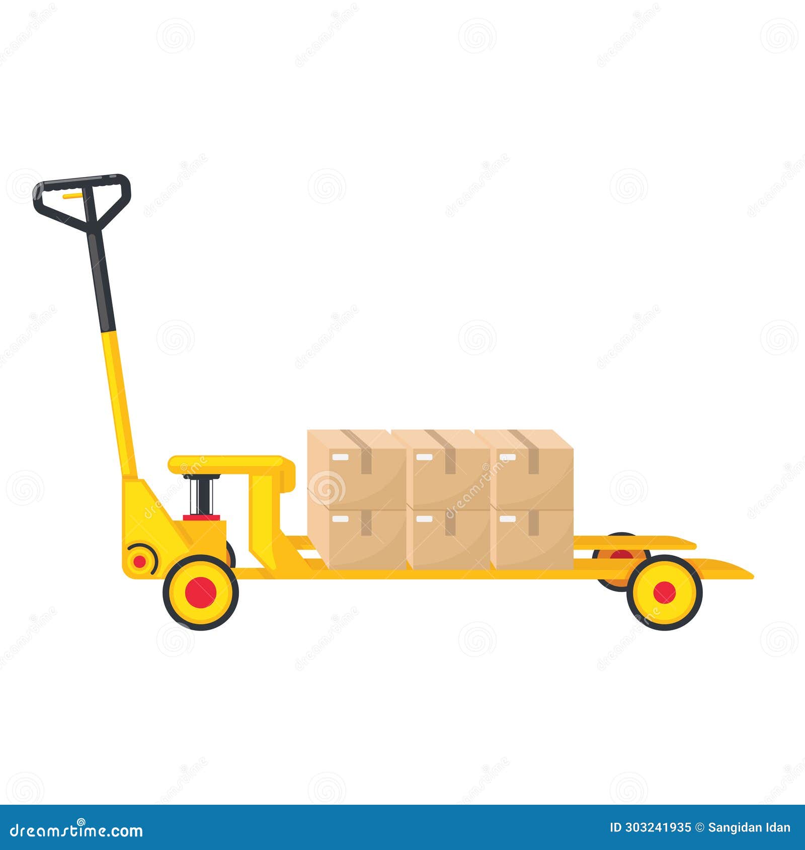 Hand Lift and Cardboard Box Cartoon Vector Illustration Element Design ...