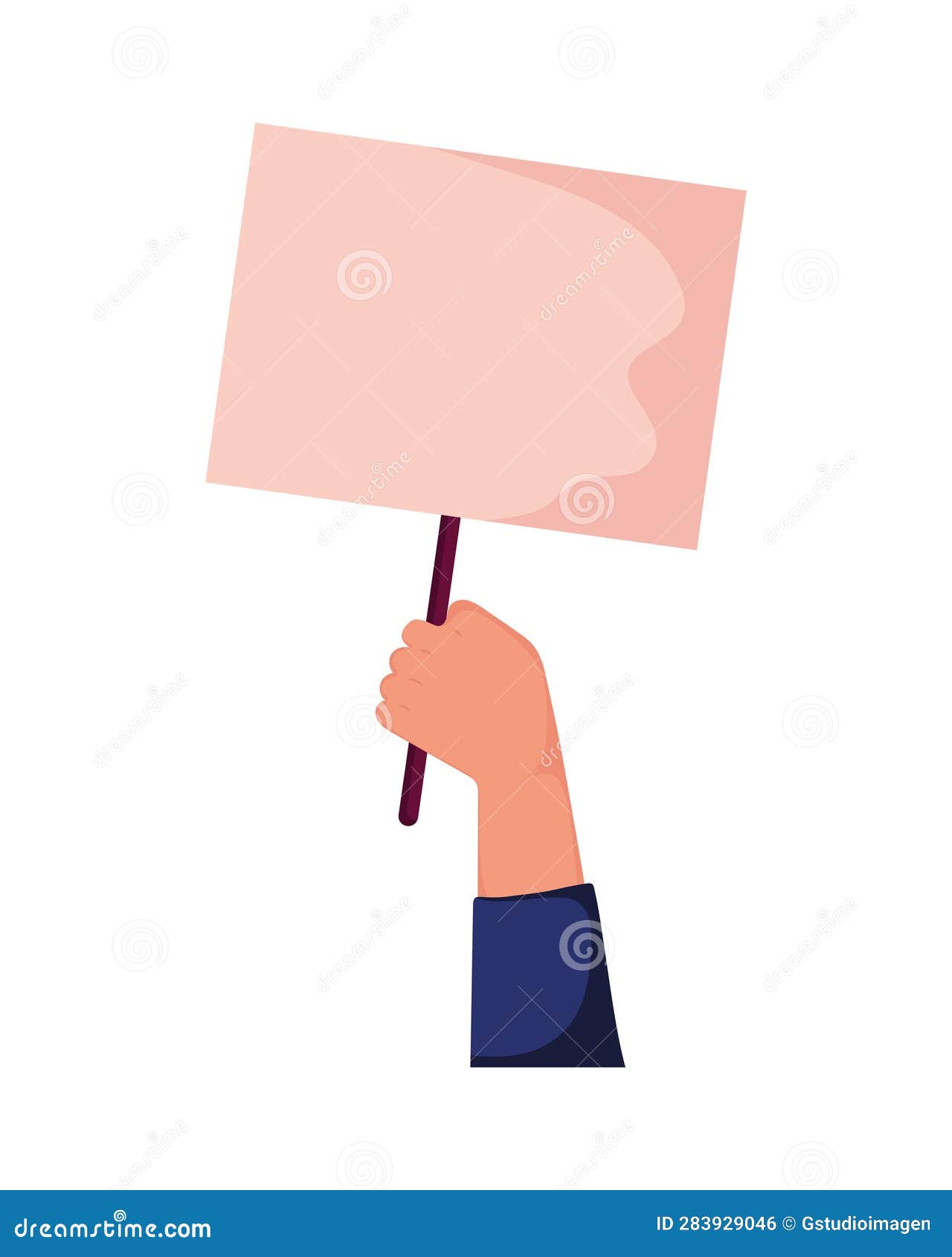 Hand lifting banner stock vector. Illustration of sign - 283929046
