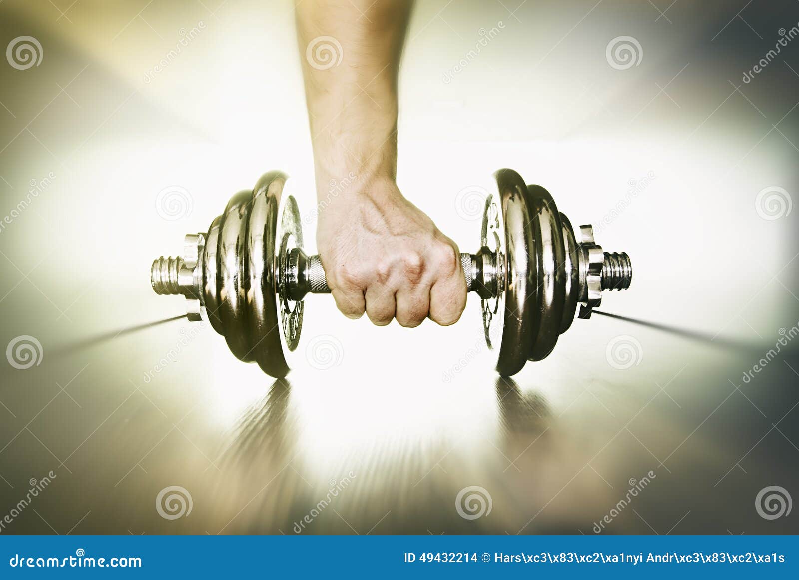 Hand Lifting Dumbbell stock photo. Image of strong, weights - 49432214