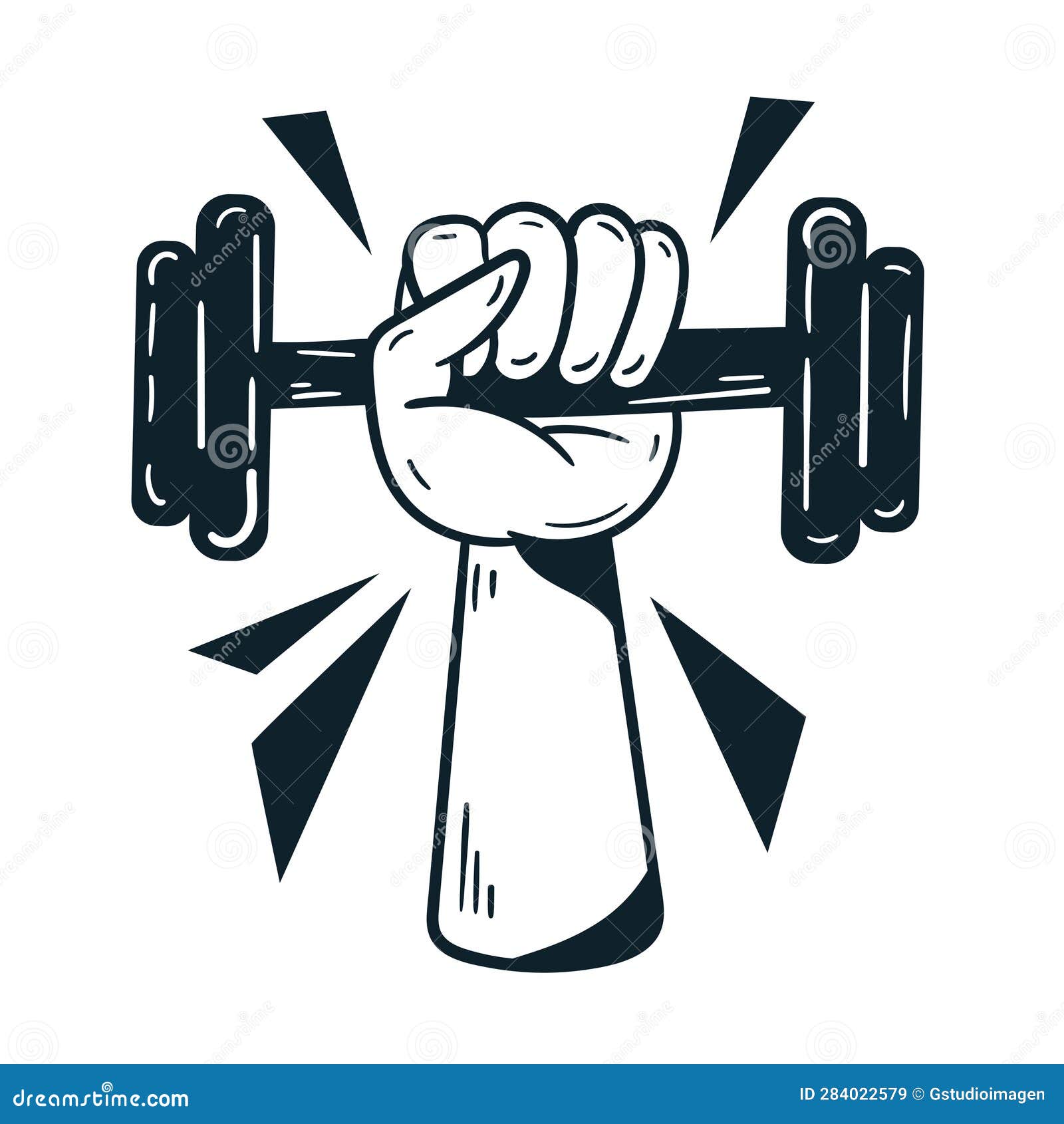 Hand lifting dumbbell gym stock vector. Illustration of health - 284022579