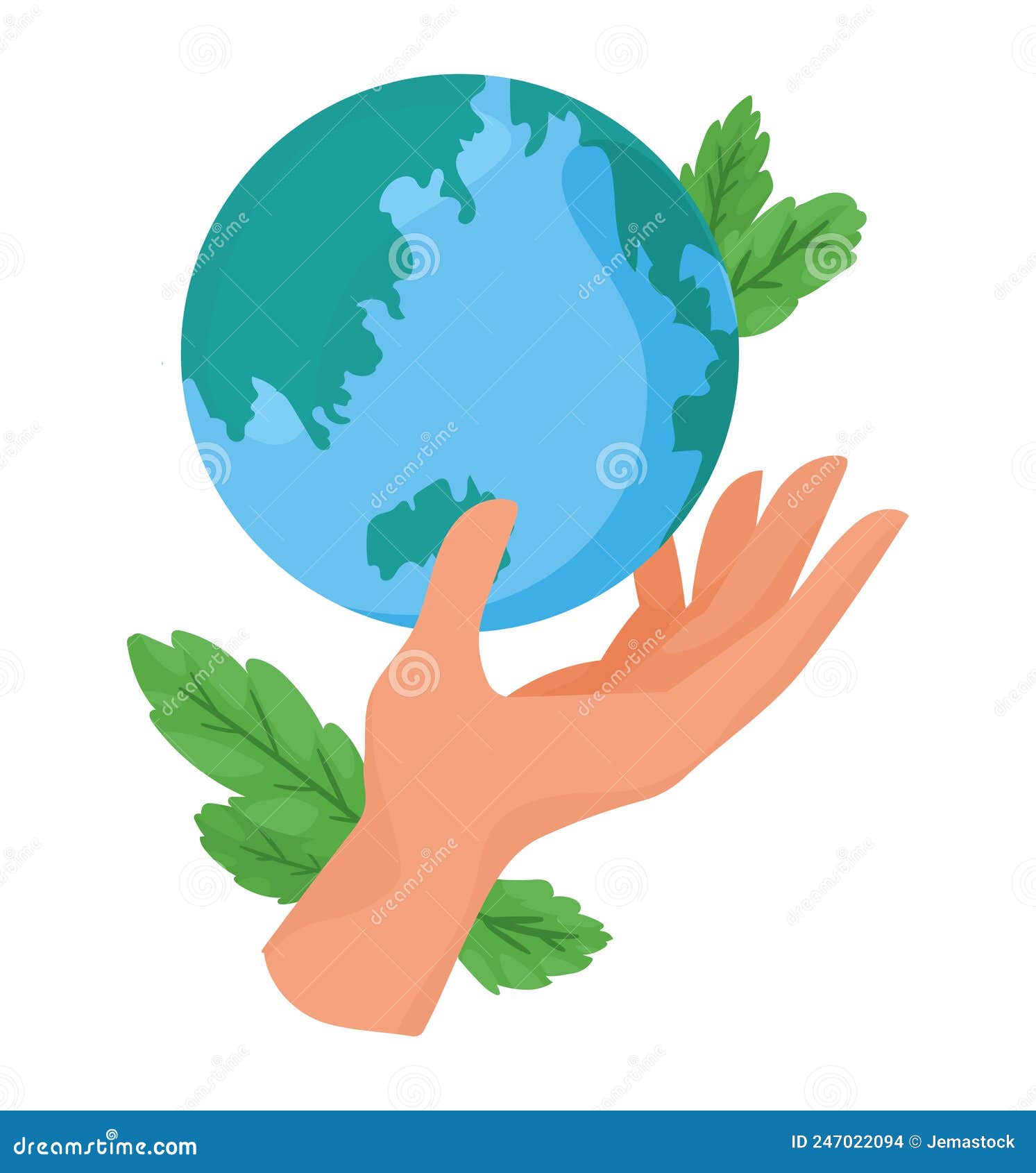 Hand lifting earth planet stock vector. Illustration of world - 247022094