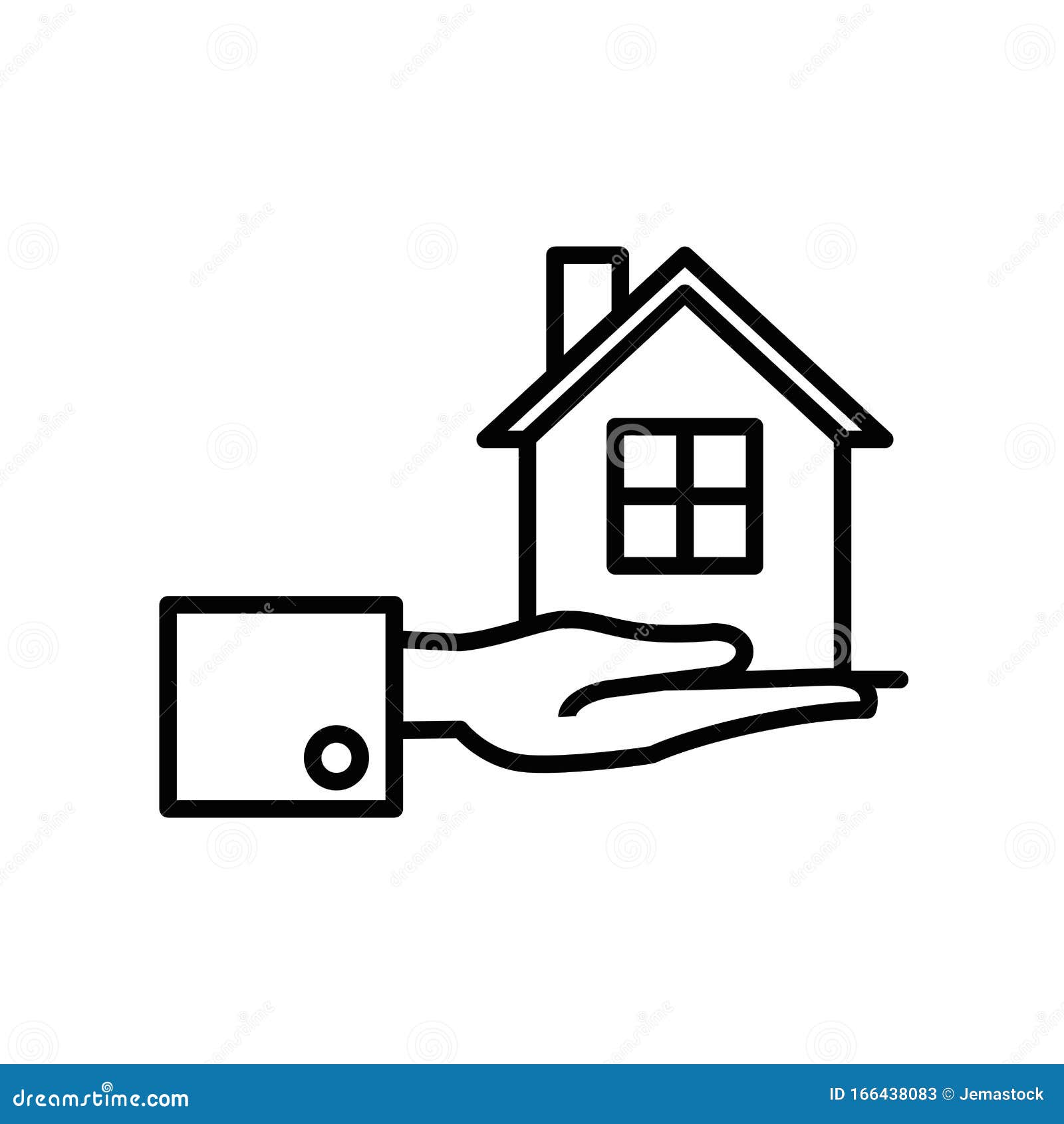 Hand Lifting House Front Facade Stock Vector - Illustration of entrance ...