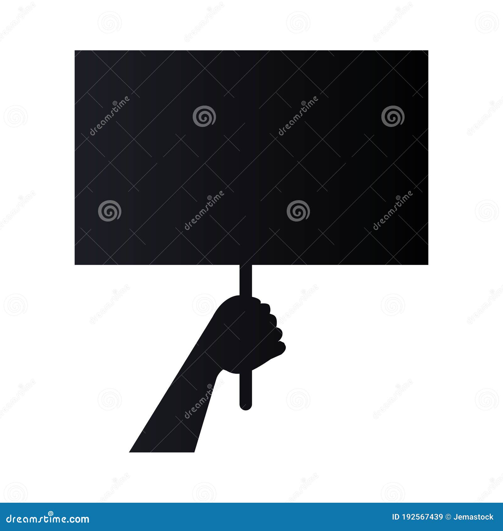 Hand Lifting Protest Placard Icon Cartoon Vector | CartoonDealer.com ...
