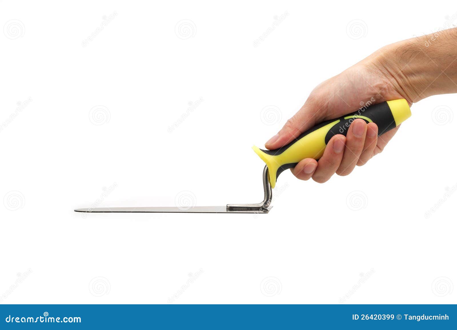 Hand Lifting with Spatula Trowel Stock Image - Image of trowel ...