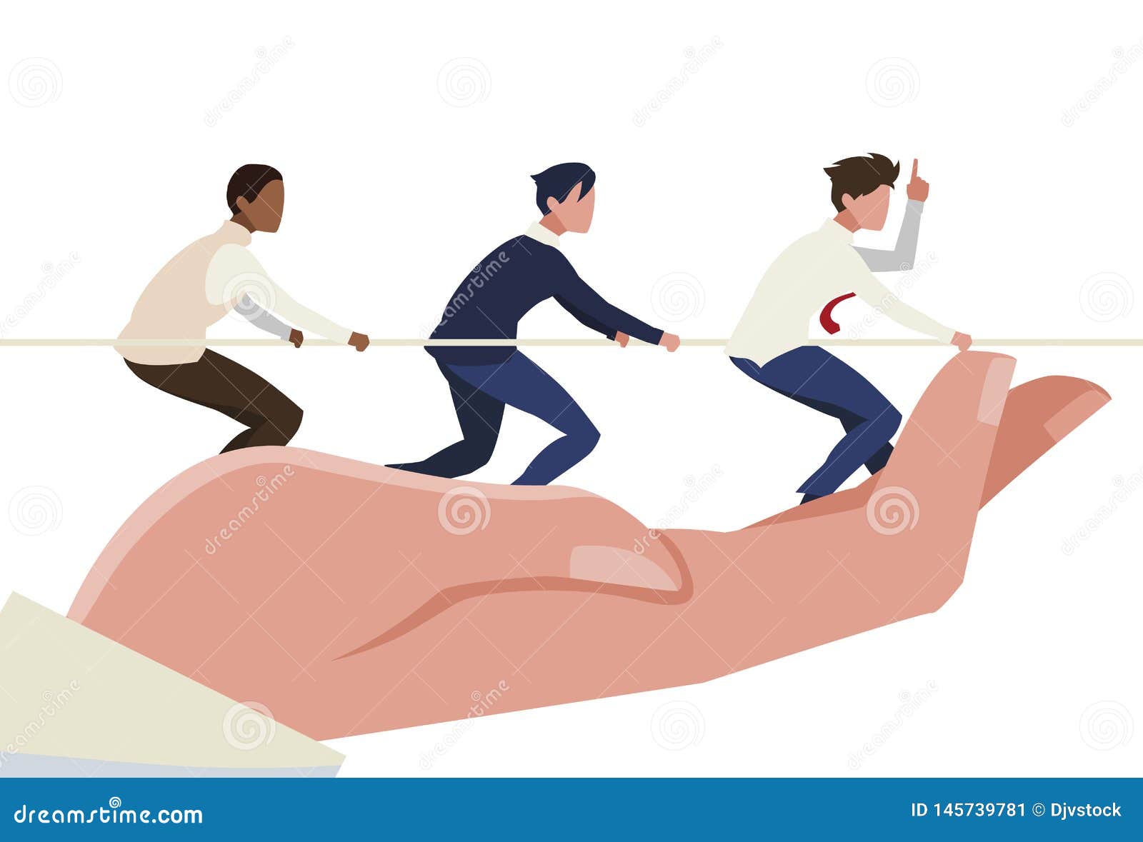 Teamwork Pulling Yuan Symbol Stock Illustration | CartoonDealer.com ...