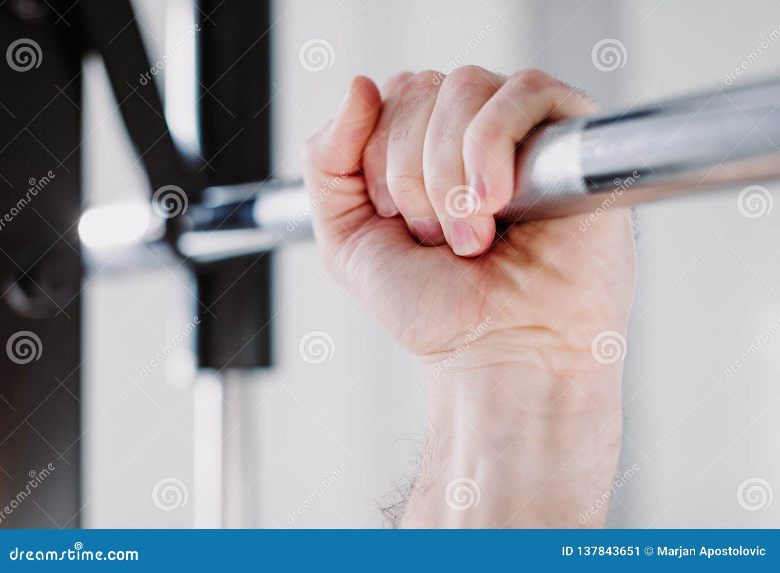 Hand Lifting Weights on a Barbell Stock Image - Image of functional ...