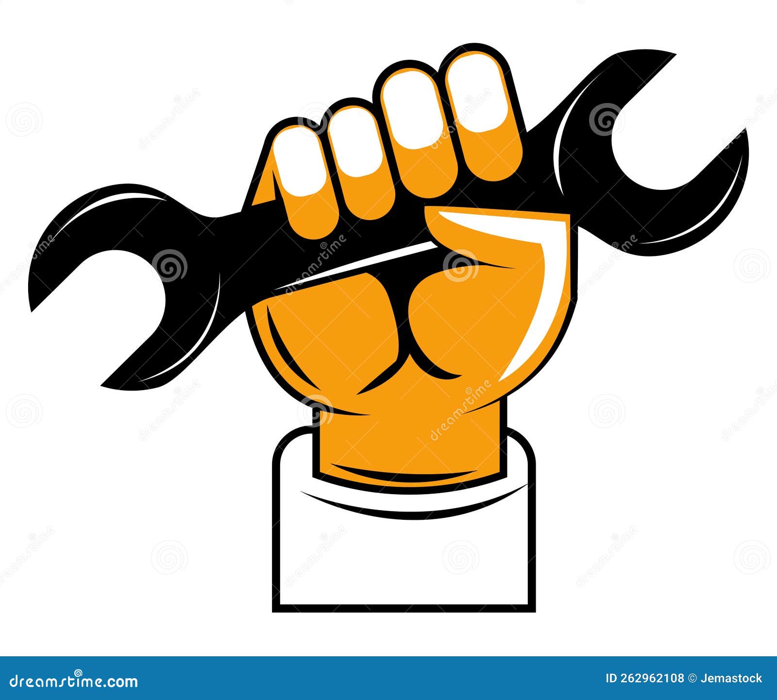 Hand lifting wrench key stock vector. Illustration of wrench - 262962108