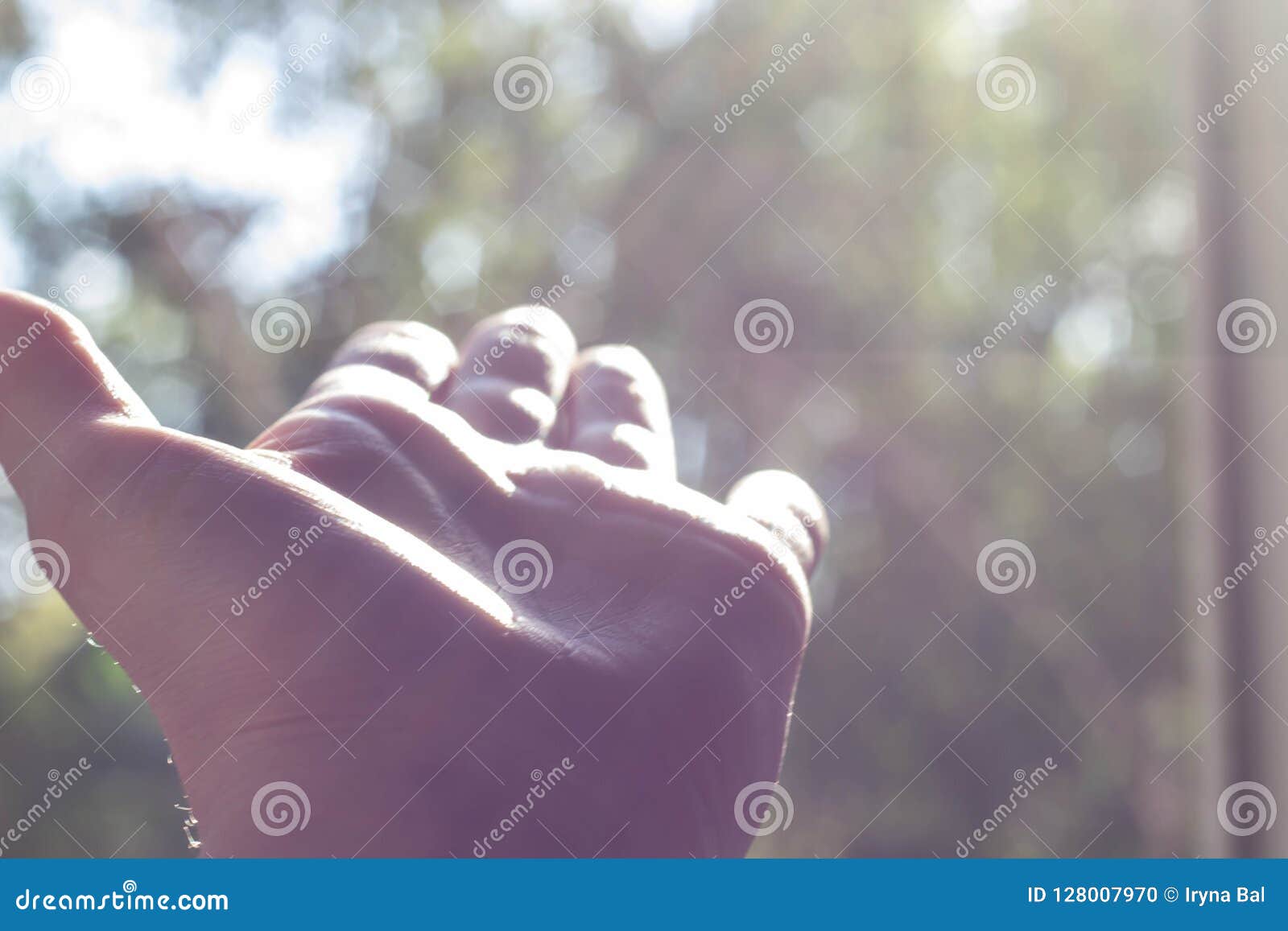 Hand in Light Against the Sun`s Rays Stock Photo - Image of rays, light ...