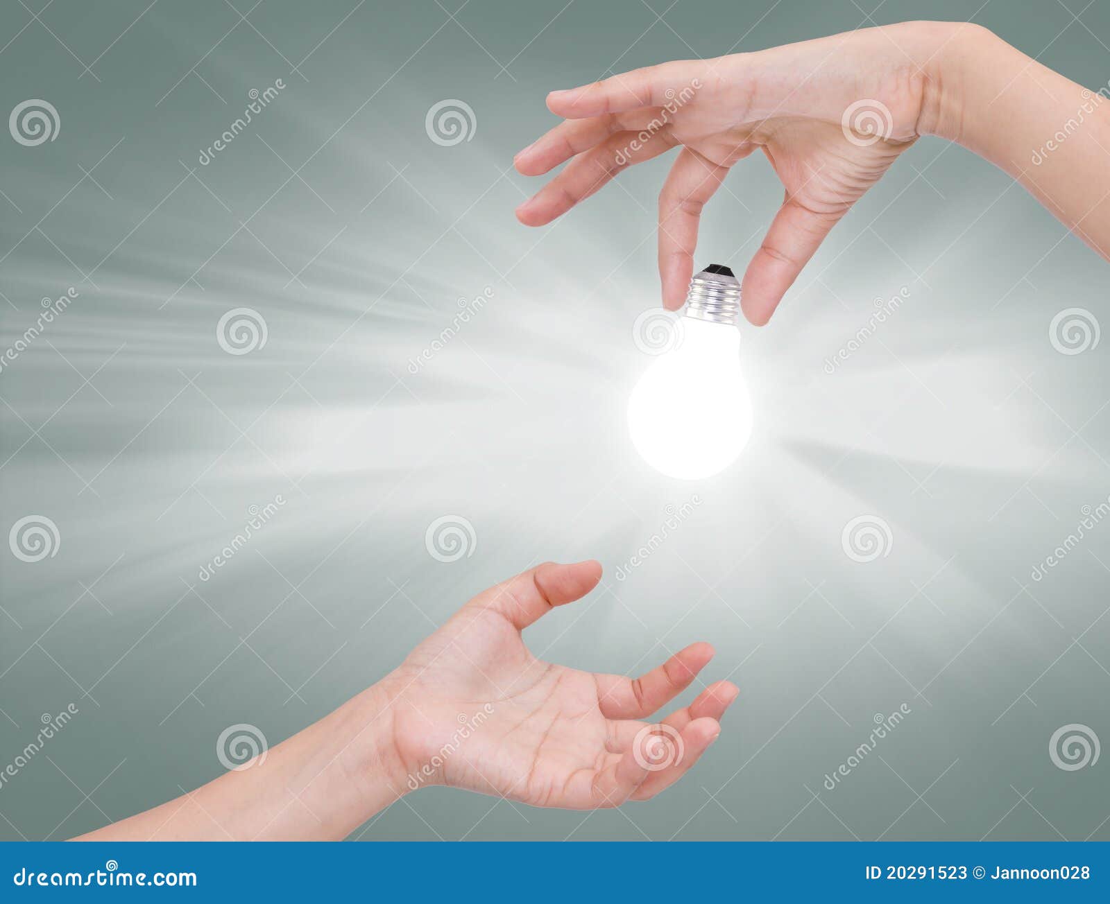 Hand with Light bulb stock image. Image of bulb, brilliant - 20291523