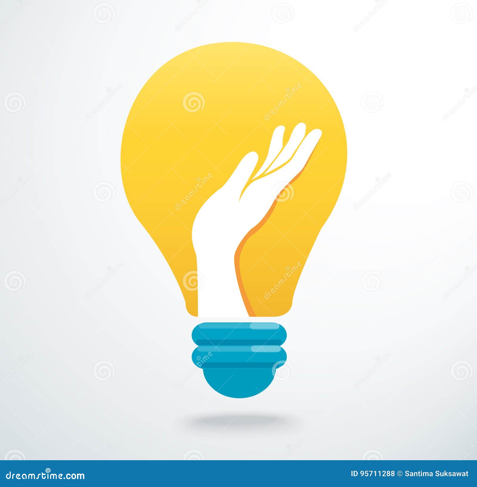 Hand in Light Bulb Icon Vector, Creative and Idea Concept Stock Vector ...