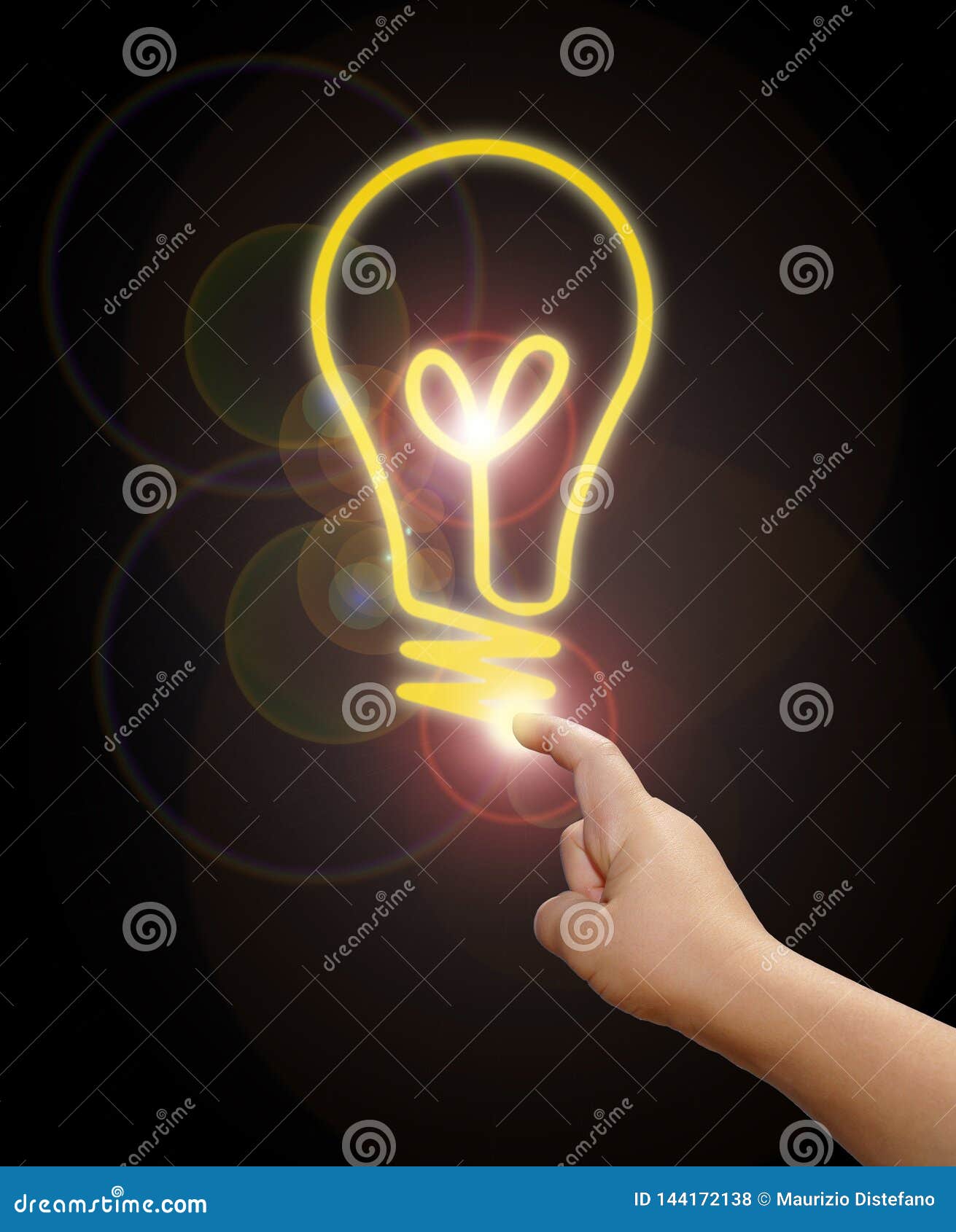Hand with Light Bulb, Idea Concept Stock Photo - Image of solutions ...