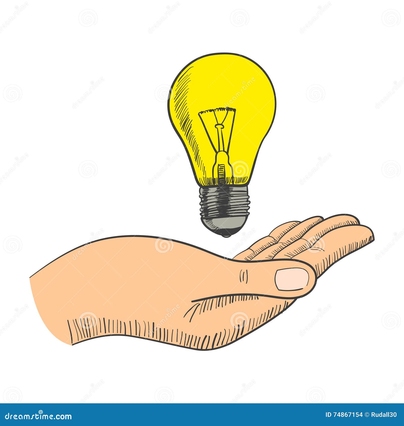 Hand With A Light Bulb, Ejecting Garbage, Pressing A Button, Playing ...